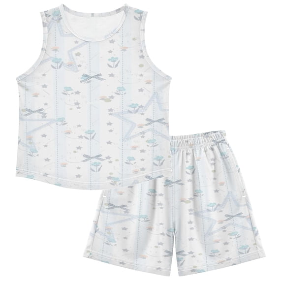 DALAWU Starry Sky Stripes For Ultra-Soft Pajama Breathable Sleeveless ...