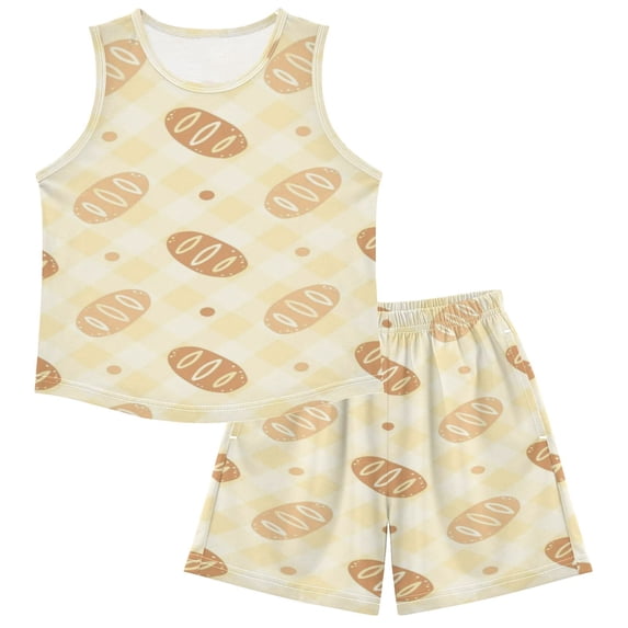 DALAWU Sunny Loaf Check For Ultra-Soft Pajama Breathable Sleeveless ...