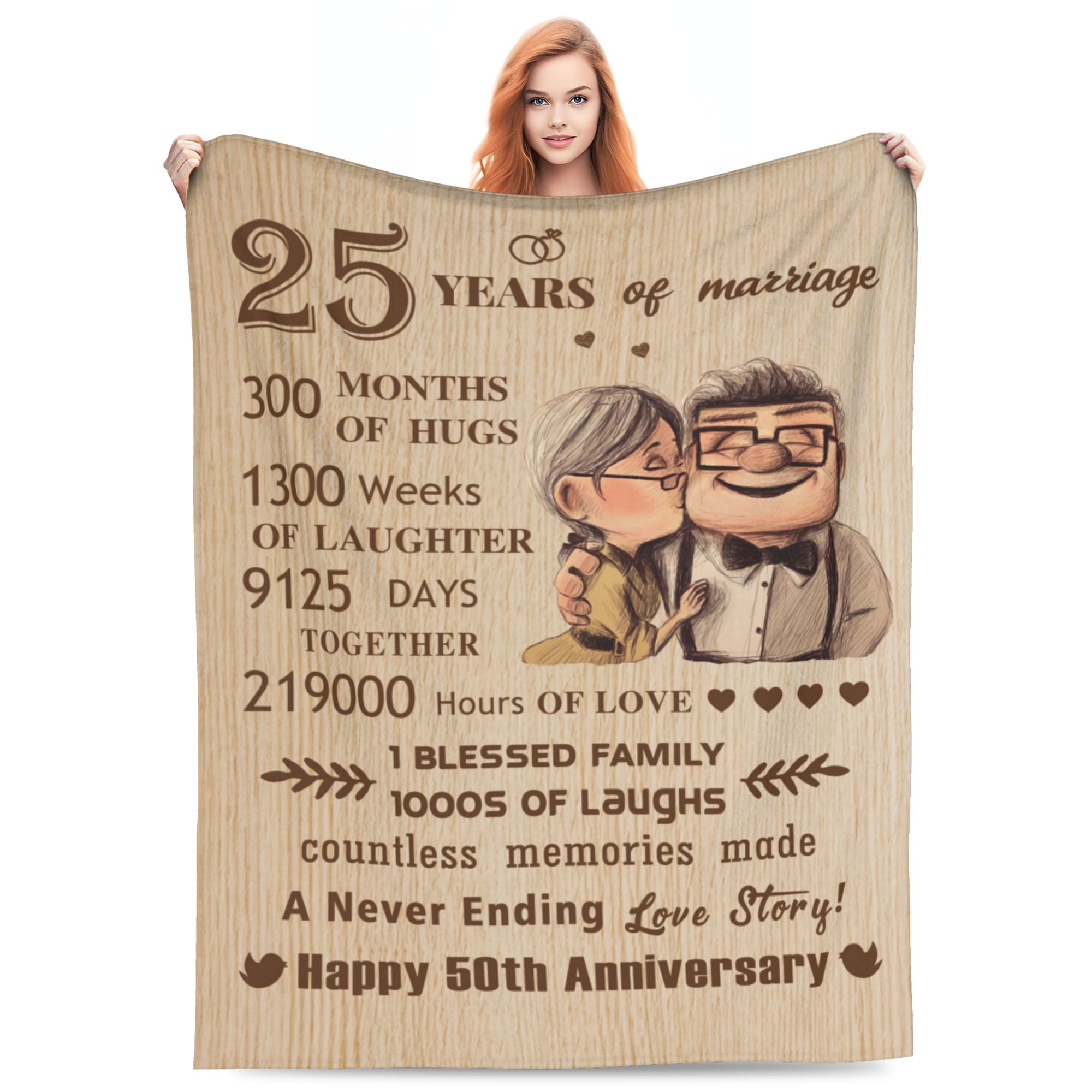 DALIHUA 25th Anniversary Blanket Gifts 25 Years of Marriage Gifts for ...