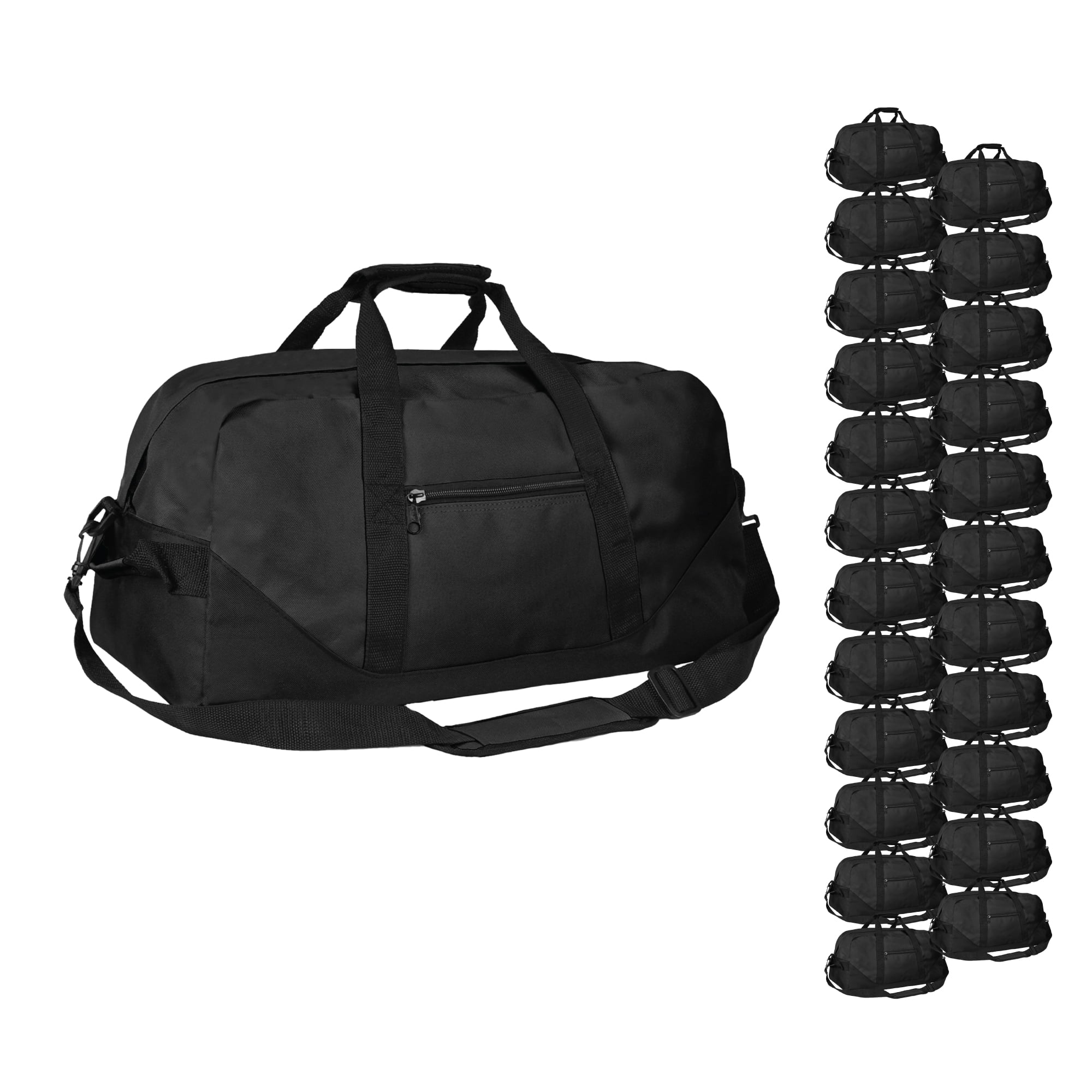DALIX 21" Large Duffle Bag with Adjustable Strap in Black 24 Pack ...