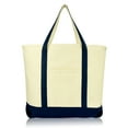 Dalix 22 Extra Large Cotton Canvas Zippered Shopping Tote Grocery Bag