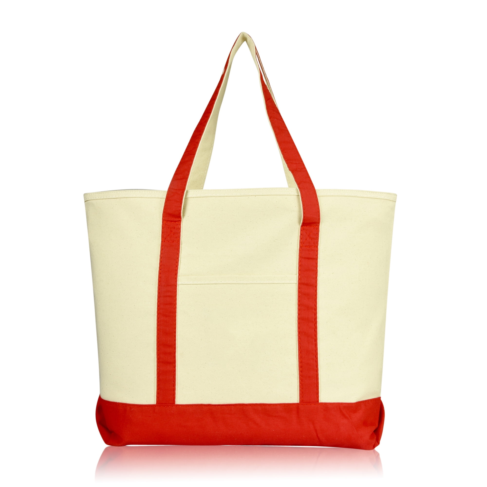 Dalix 22 Extra Large Cotton Canvas Zippered Shopping Tote Grocery Bag
