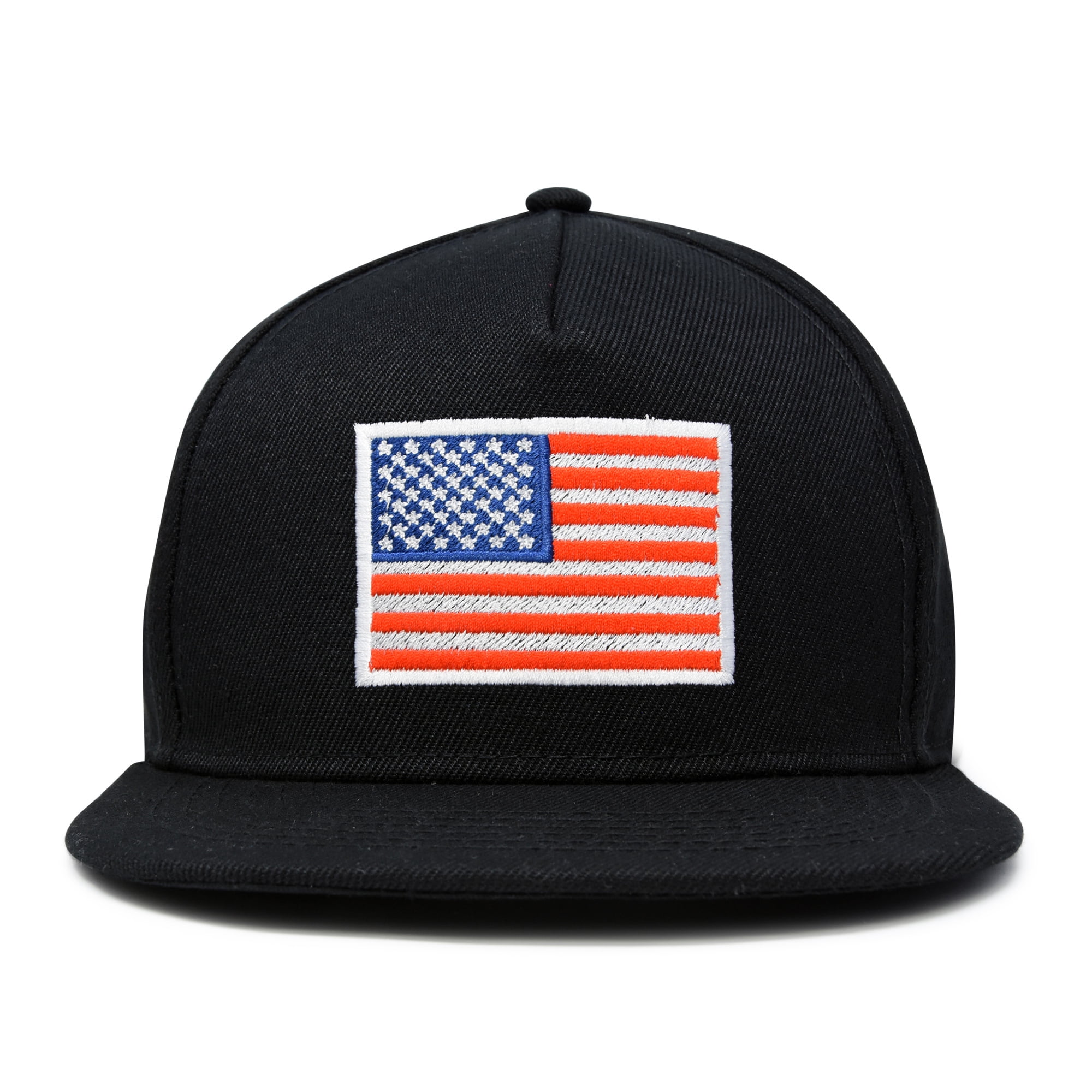 DALIX American Flag Hat Flat Bill Snapback USA Baseball Cap in Black ...