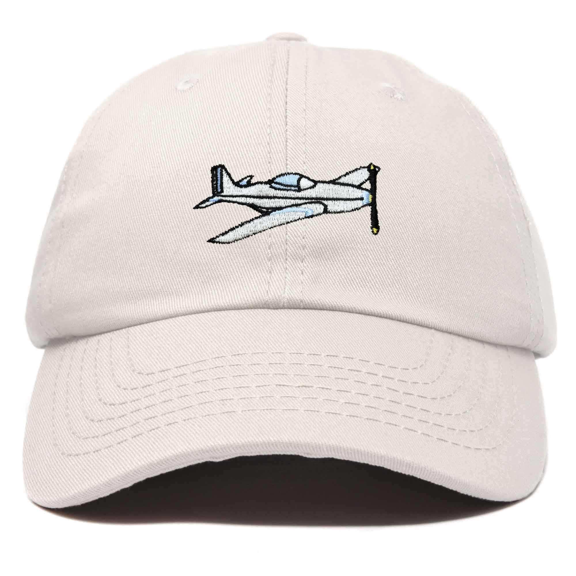 DALIX Aviator Airplane Ball Cap Embroidered Hat in Beige - Walmart.com