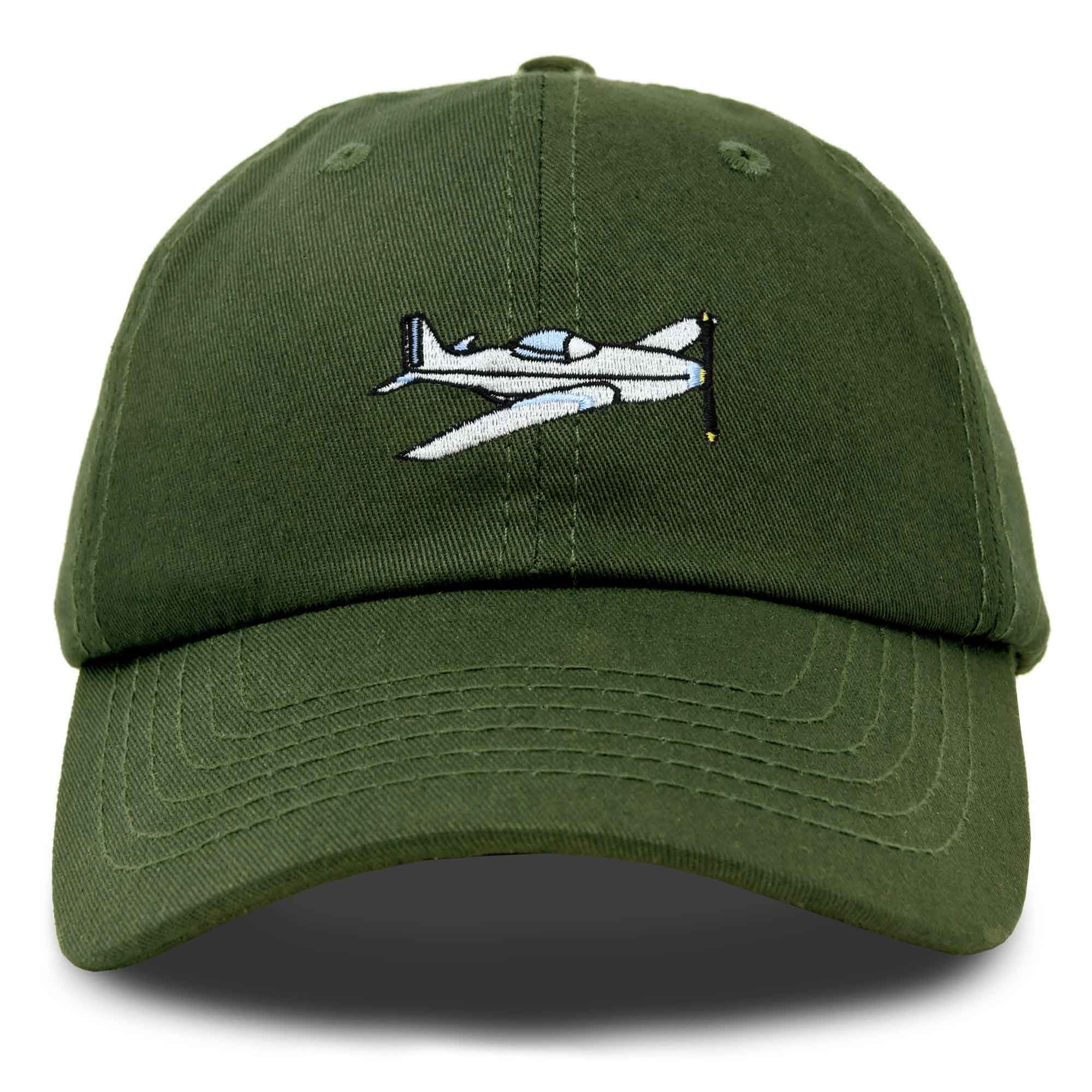 DALIX Aviator Airplane Ball Cap Embroidered Hat in Olive - Walmart.com