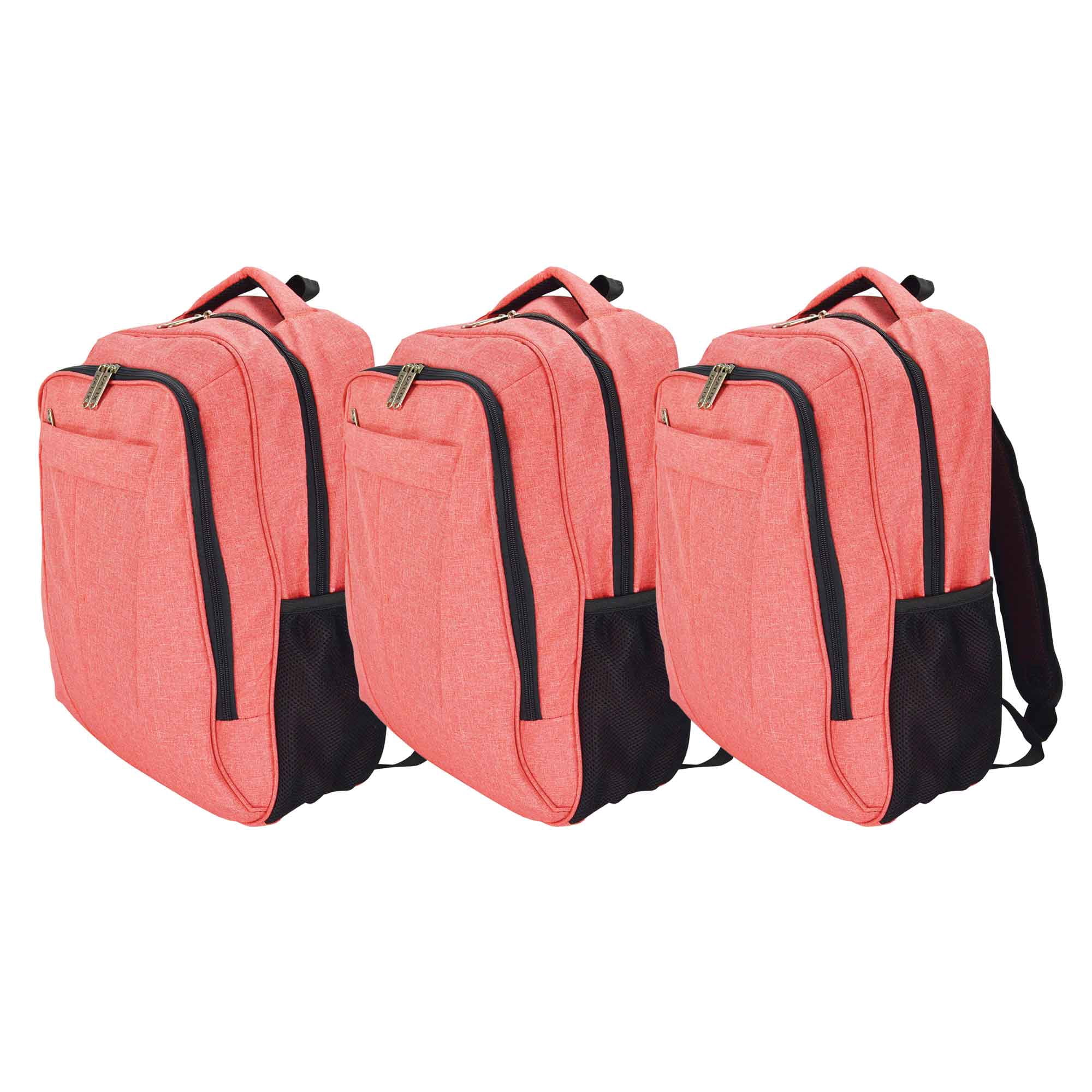 DALIX Back to School College Large Backpack in Red (3-Pack) - Walmart.com