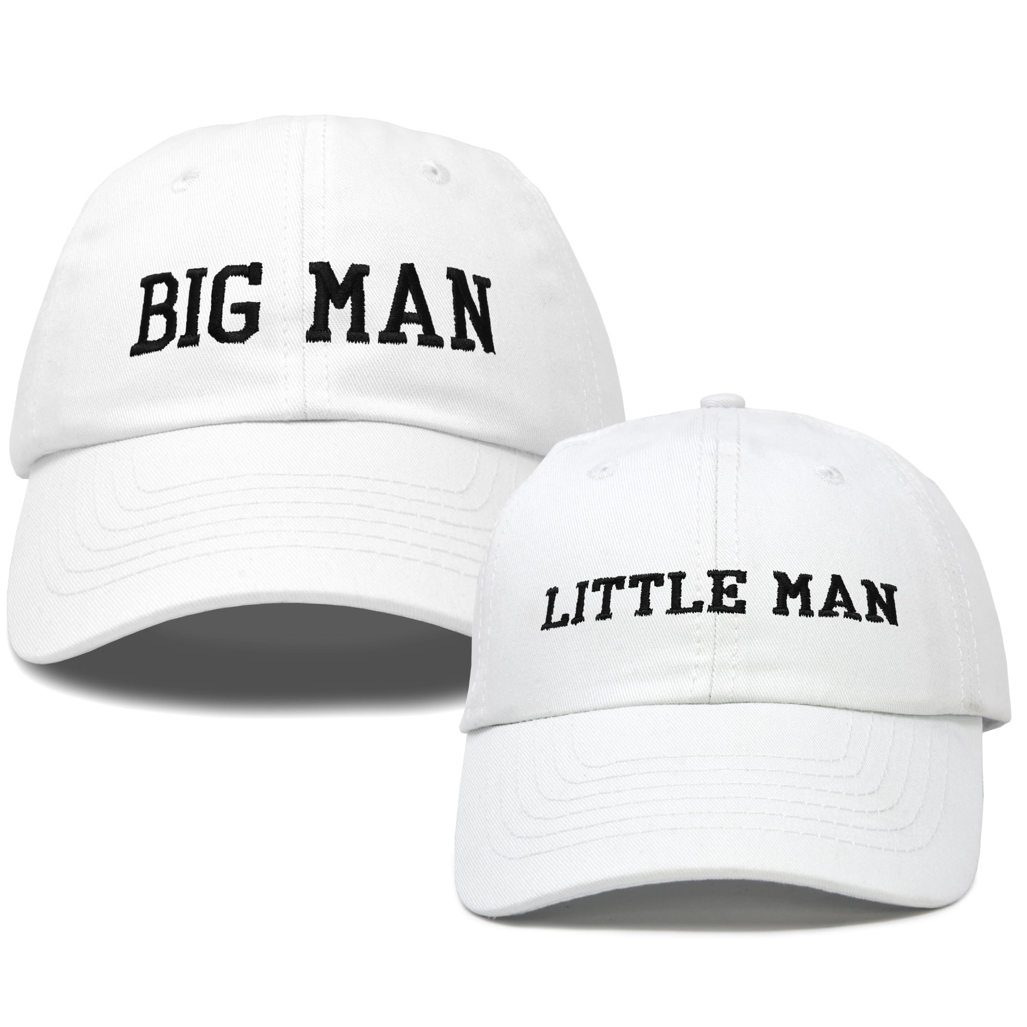 DALIX Big Man Little Man Hat Father Son Matching Cap Fun Gifts in White ...