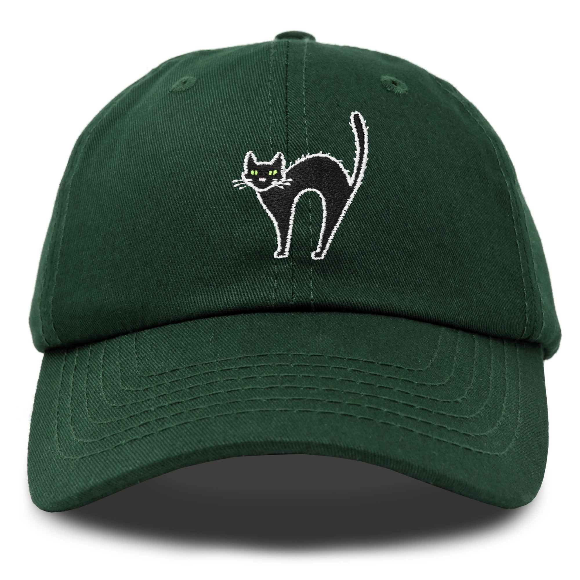 DALIX Black Cat Hat Womens Halloween Baseball Cap in Dark Green ...