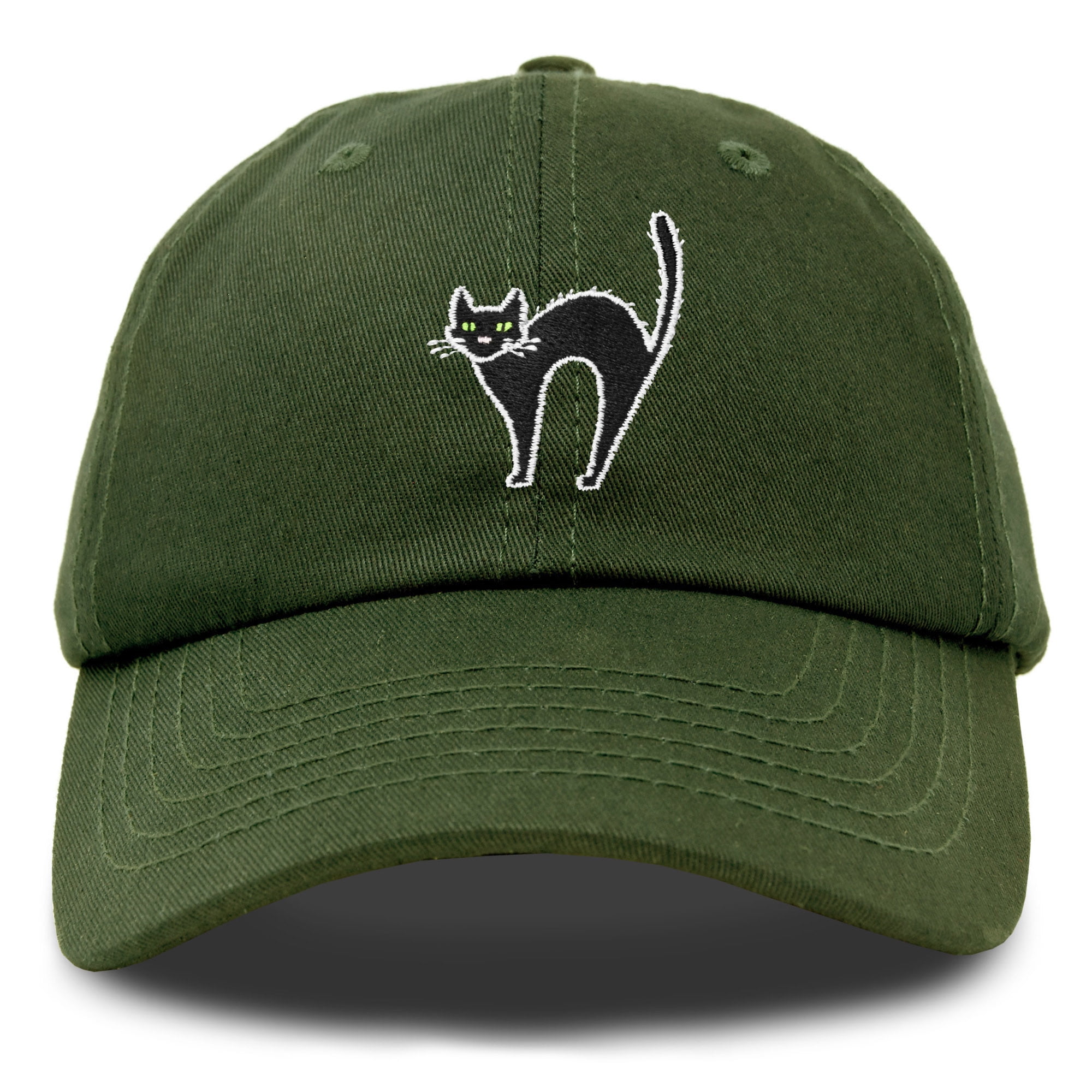 DALIX Black Cat Hat Womens Halloween Baseball Cap in Olive - Walmart.com