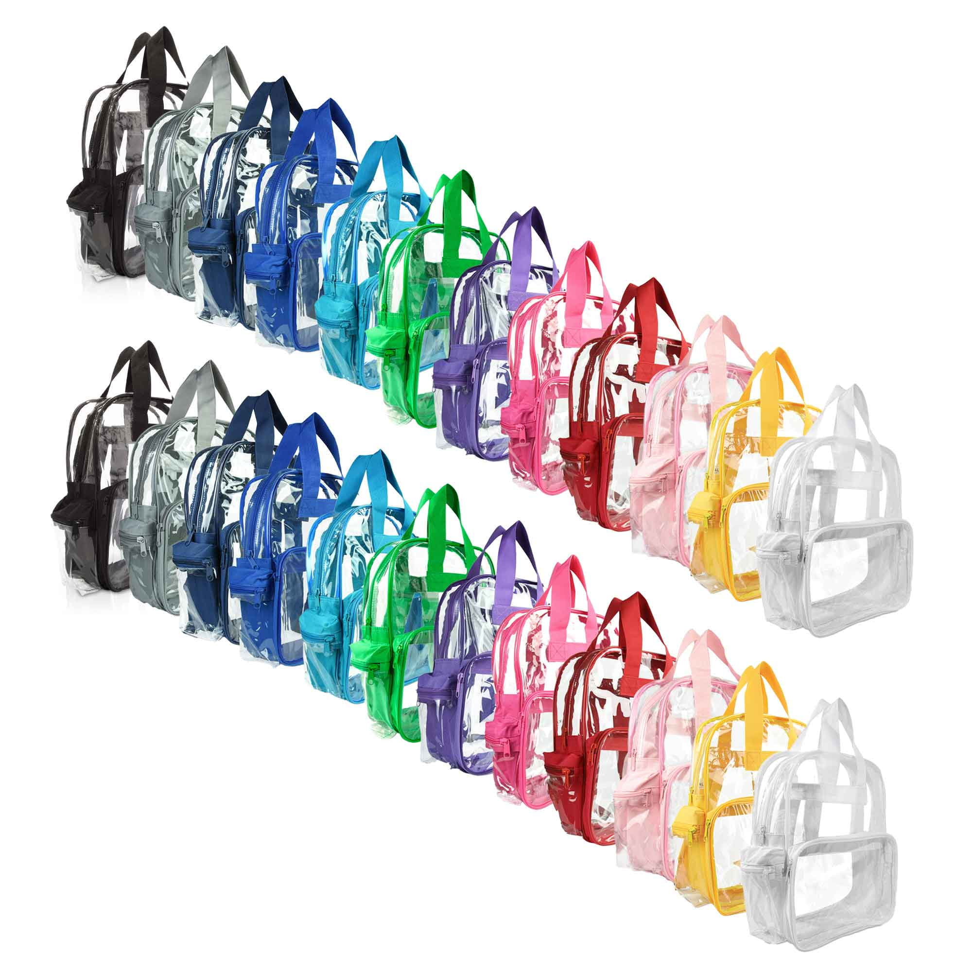 DALIX Large Clear School Backpack in Assorted Colors, Transparent ...