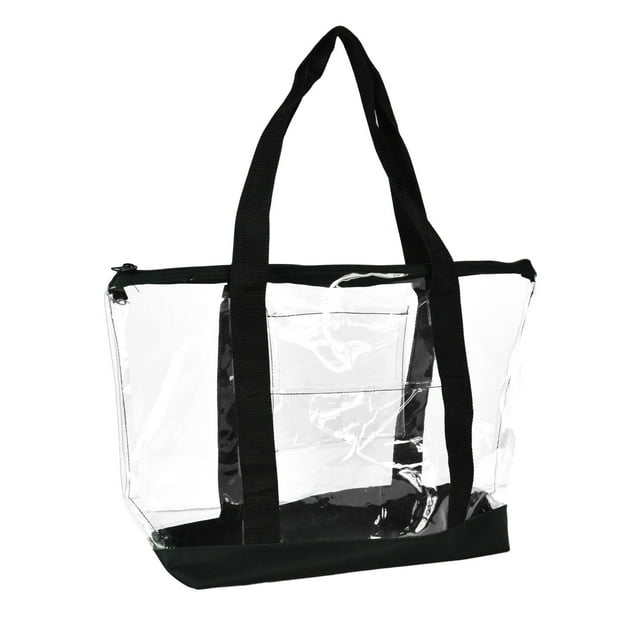 DALIX Clear Transparent PVC Shopping Bag with Polyester Straps ...