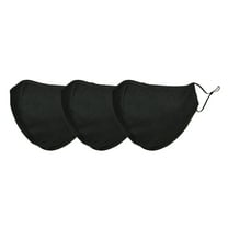3 Pack Cloth Face Mask Coverings Reuseable Washable in Black - Walmart.com