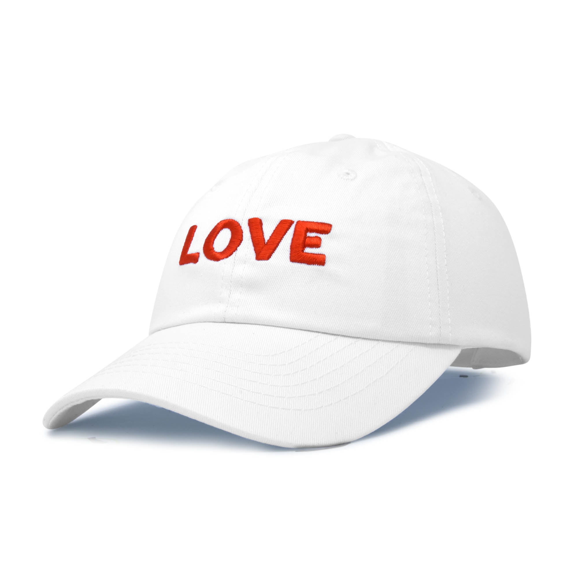 DALIX Custom Embroidered Hats Dad Caps LOVE Stitched Logo Hat in White ...