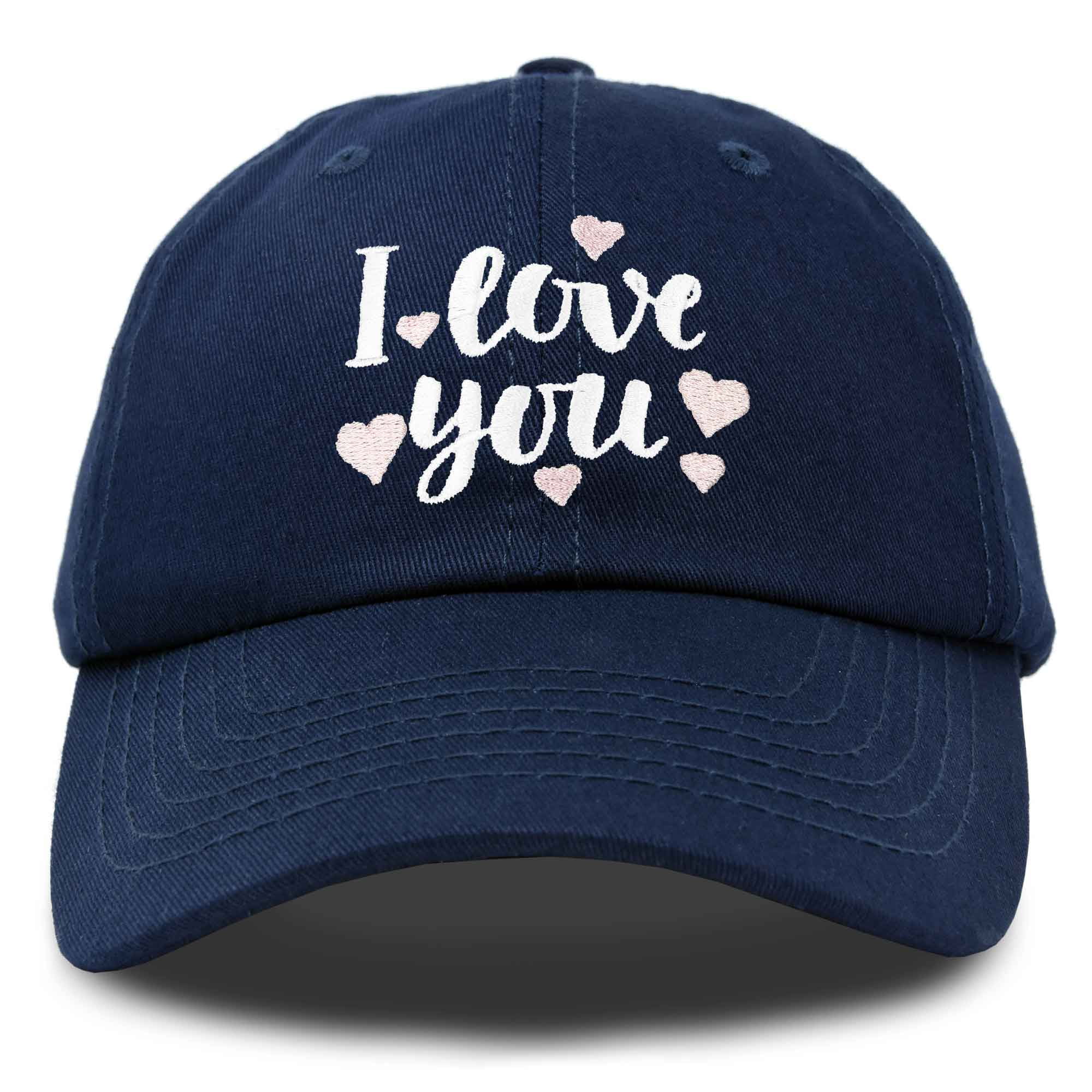 DALIX Cute Hearts I Love You Hat Womens Embroidered Baseball Cap in ...