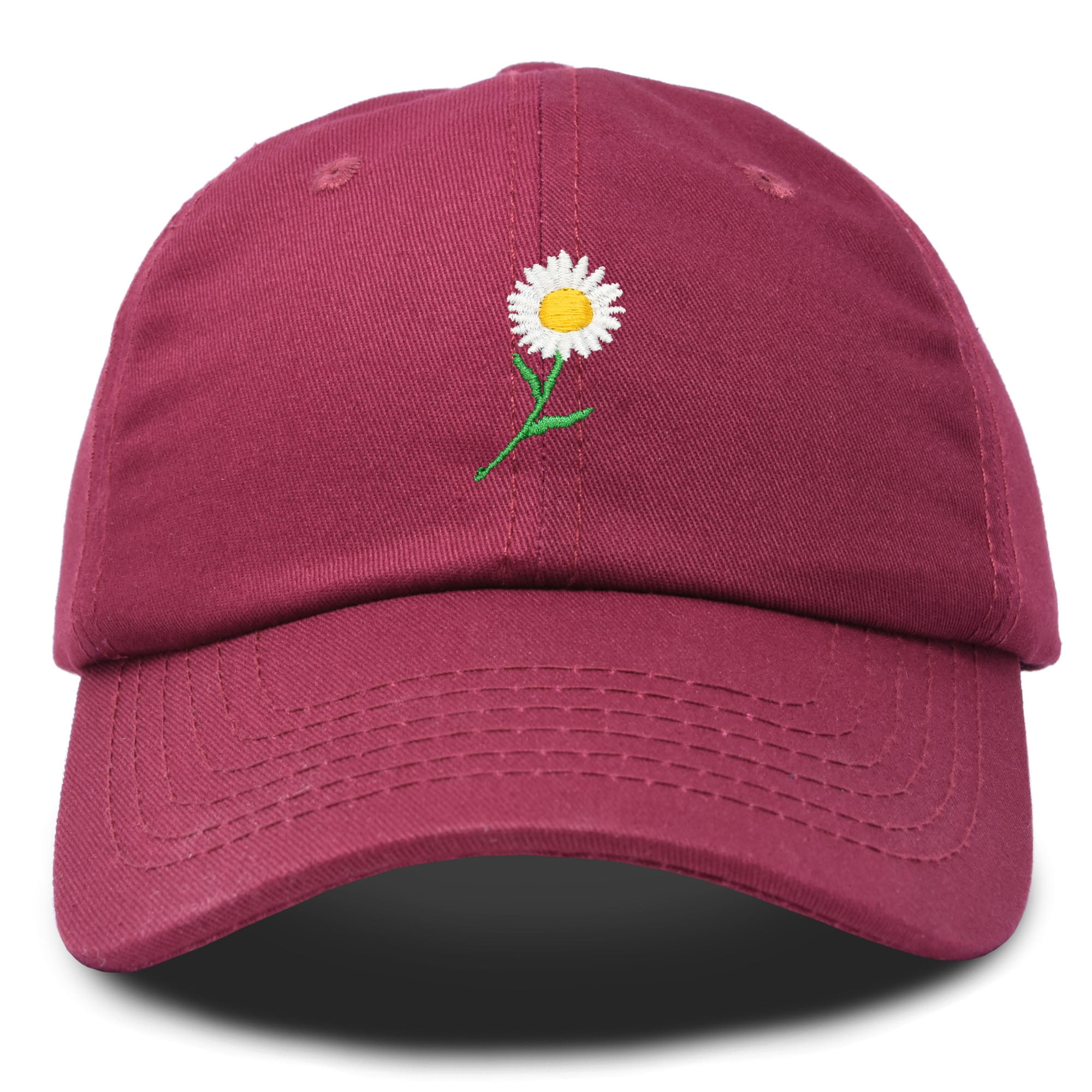 DALIX Daisy Flower Hat Womens Floral Baseball Cap in Maroon - Walmart.com