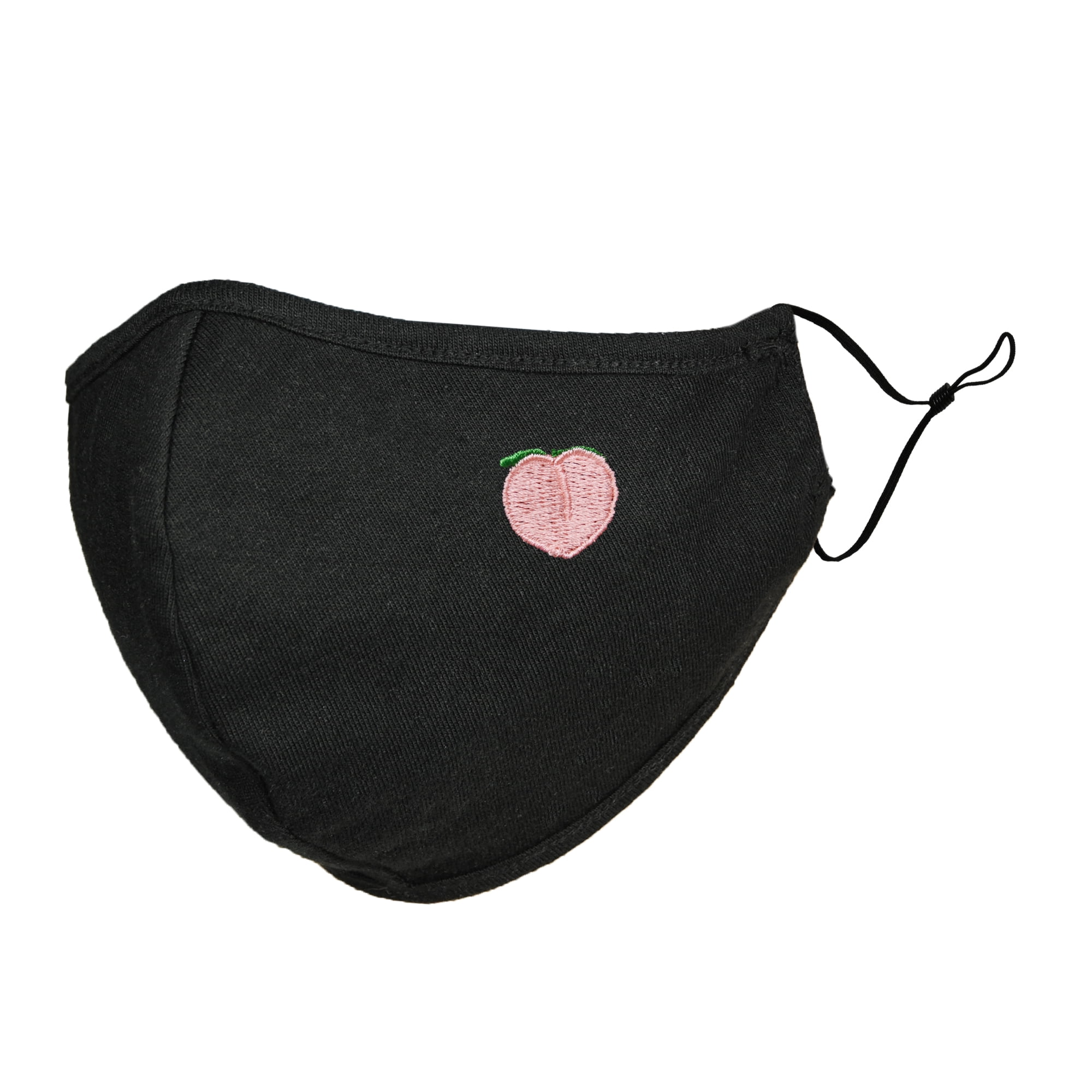 DALIX Embroidered Peach Cloth Face Mask Reuseable Washable in Black ...
