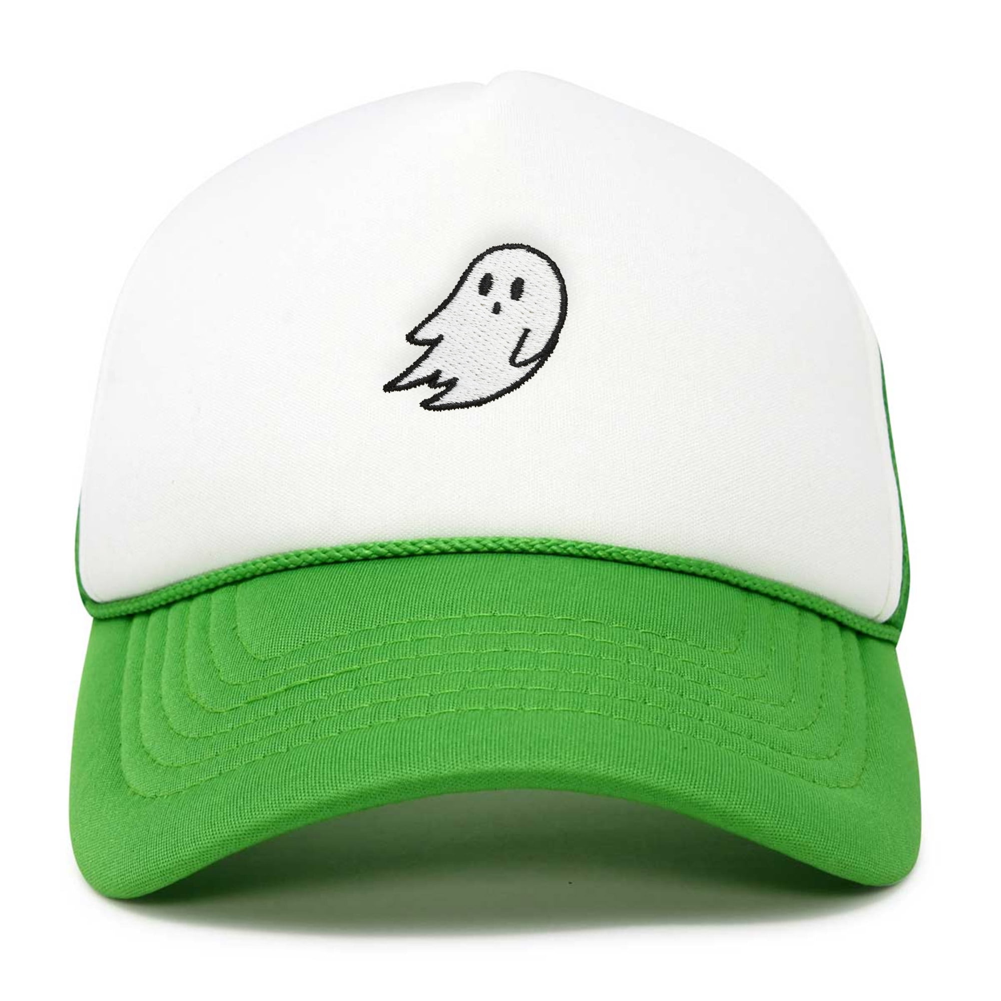 DALIX Ghost Embroidery Halloween Trucker Hat in Kelly White - Walmart.com