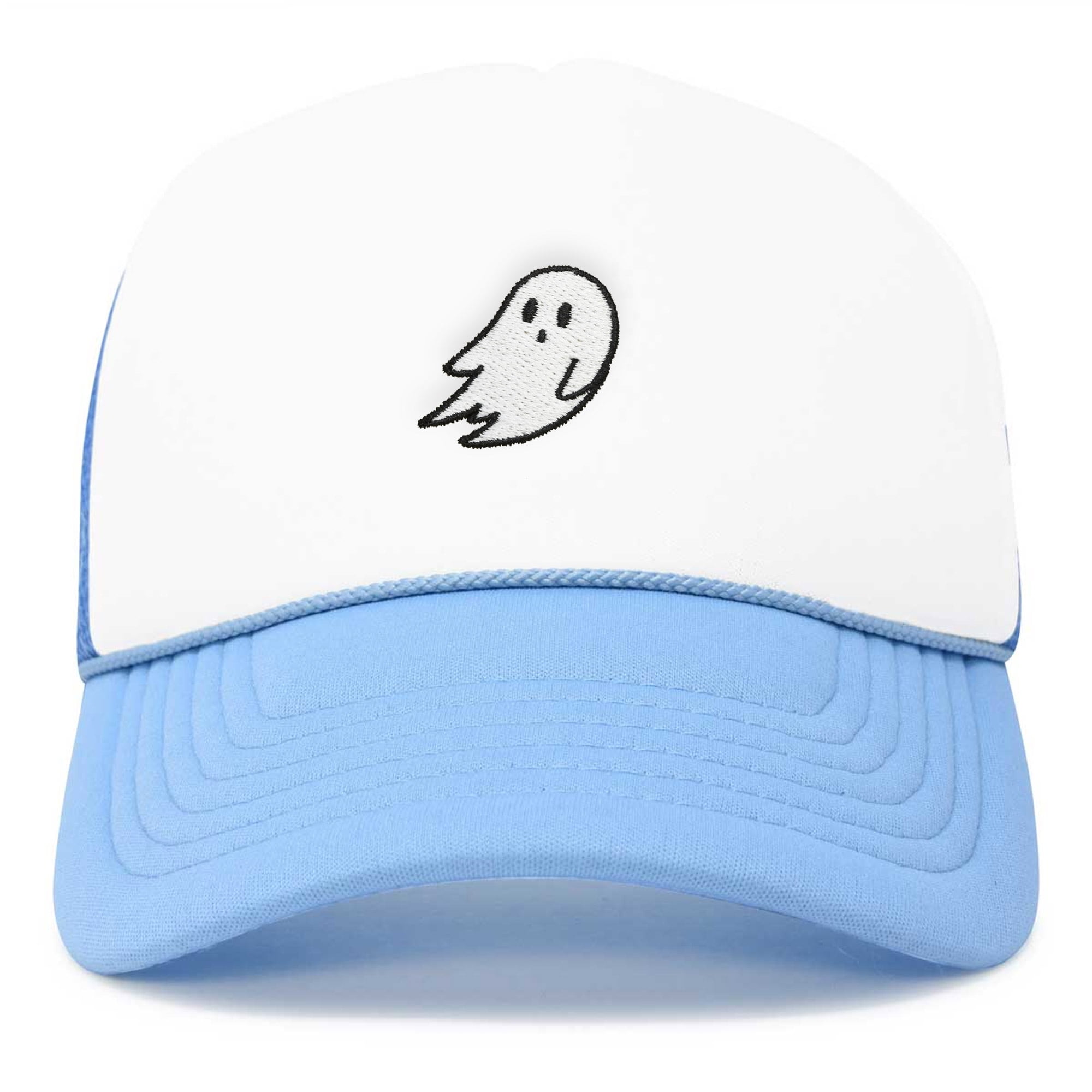 DALIX Ghost Embroidery Halloween Trucker Hat in Light Blue White ...