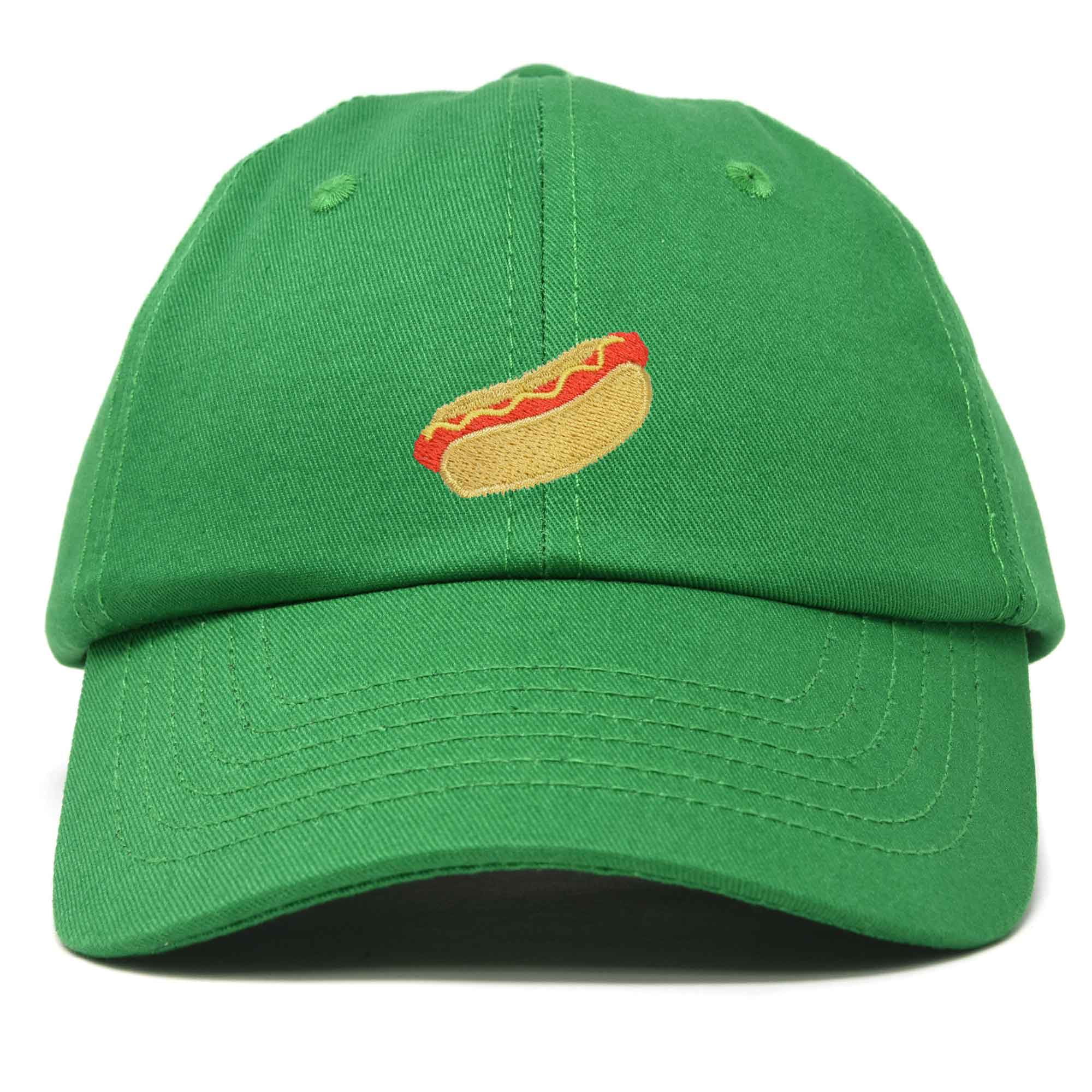 DALIX Hot Dog Hat Embroidered Mens Womens Baseball Cap in Kelly Green ...