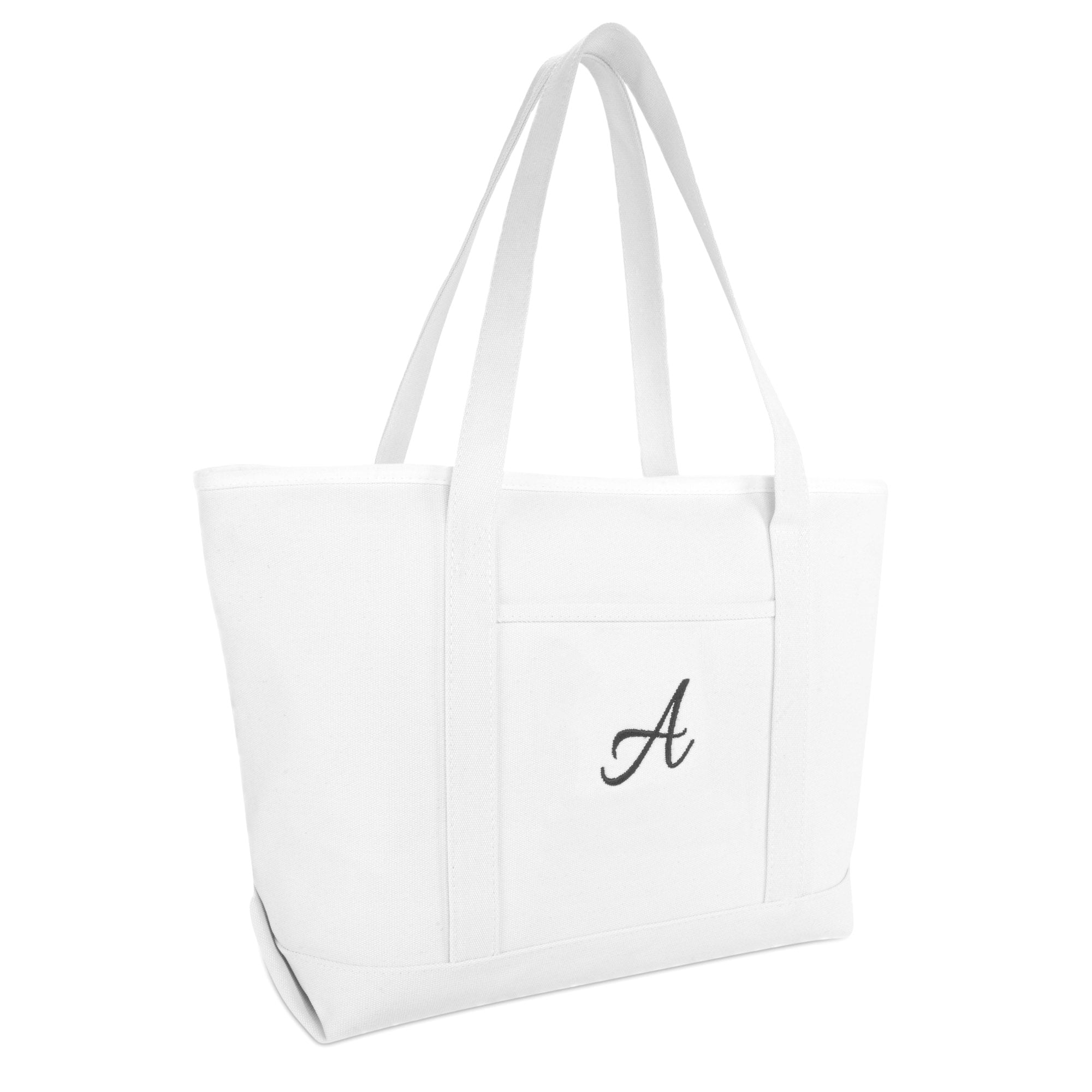 DALIX Large Canvas Tote Bag for Women Work Bag Beach Totes Monogrammed ...