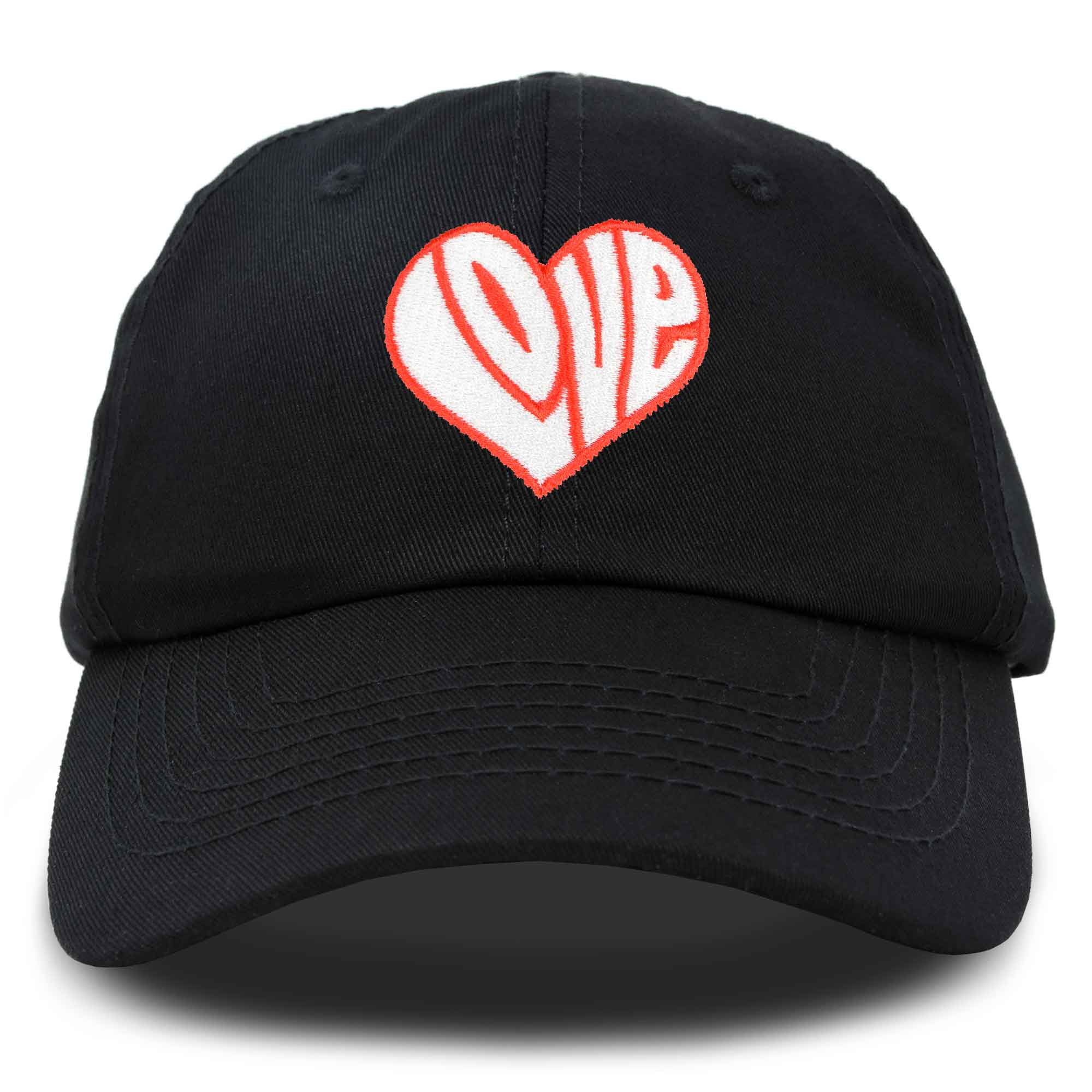 DALIX Love Heart Hat Womens Embroidered Baseball Cap in Black - Walmart.com