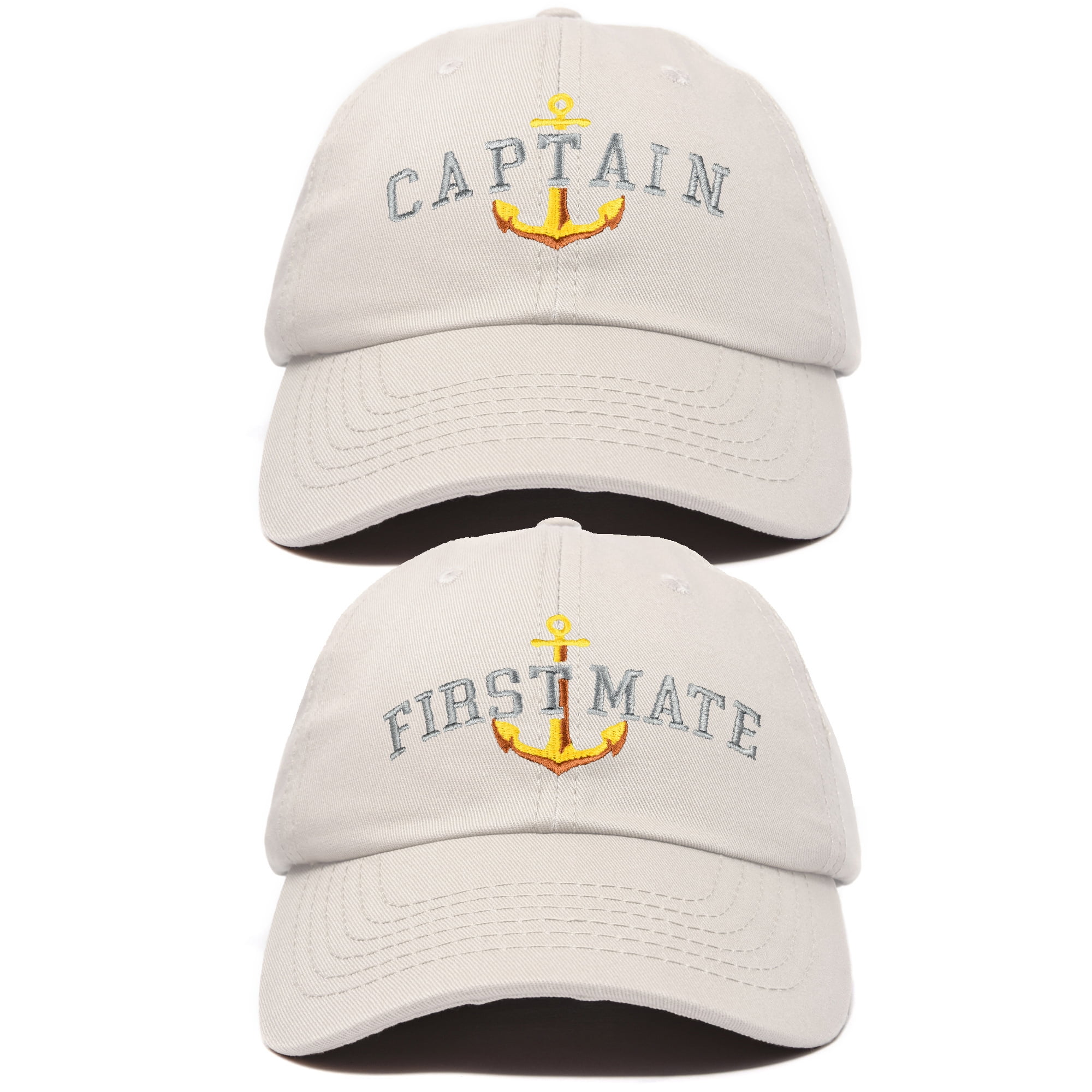 DALIX Matching Captain And First Mate Hat Set Embroidered Ball Cap in ...