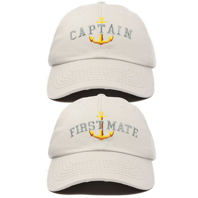 DALIX Matching Captain And First Mate Hat Set Embroidered Ball Cap in ...