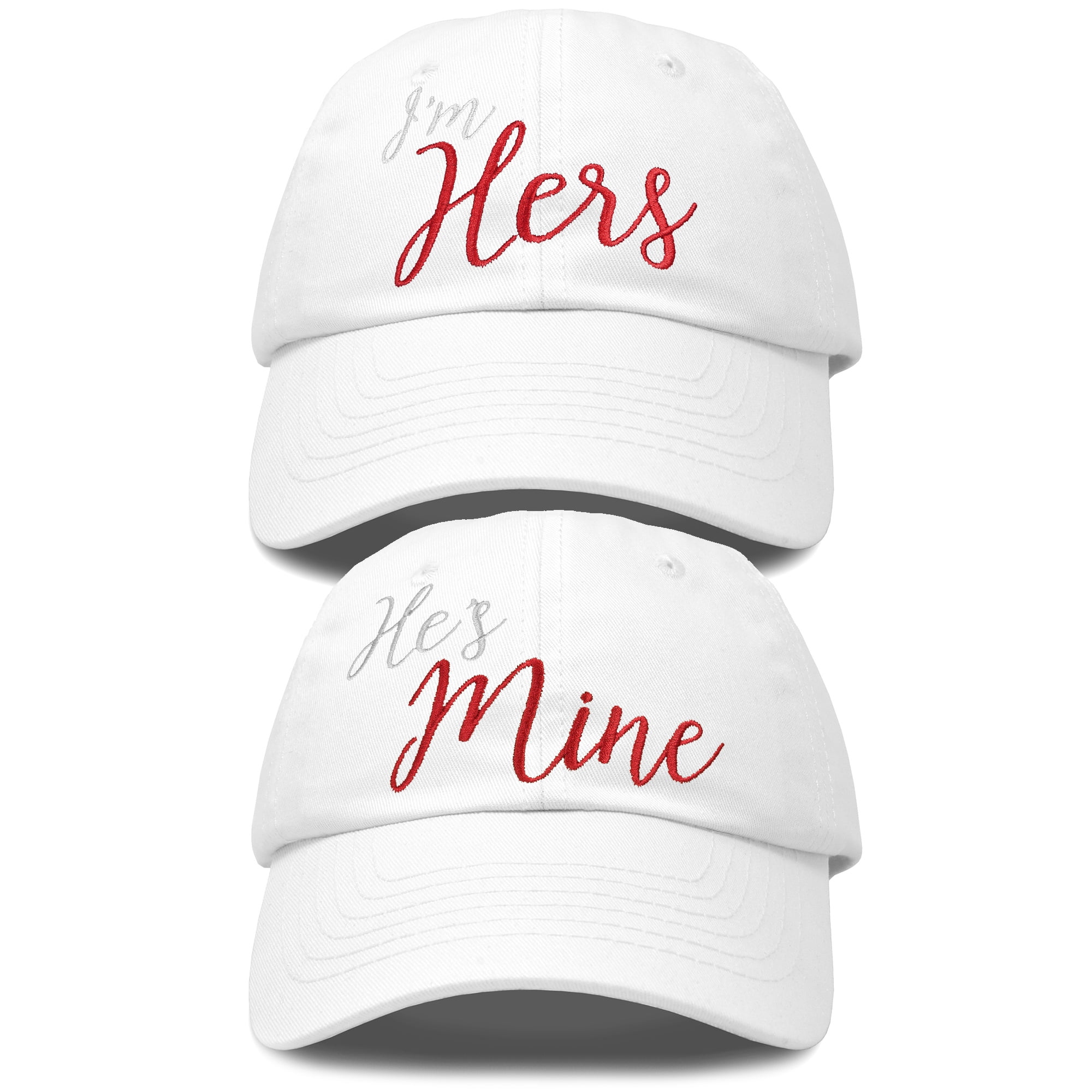 DALIX Matching His and Her Hat Set of 2 Couples Embroidered Baseball ...