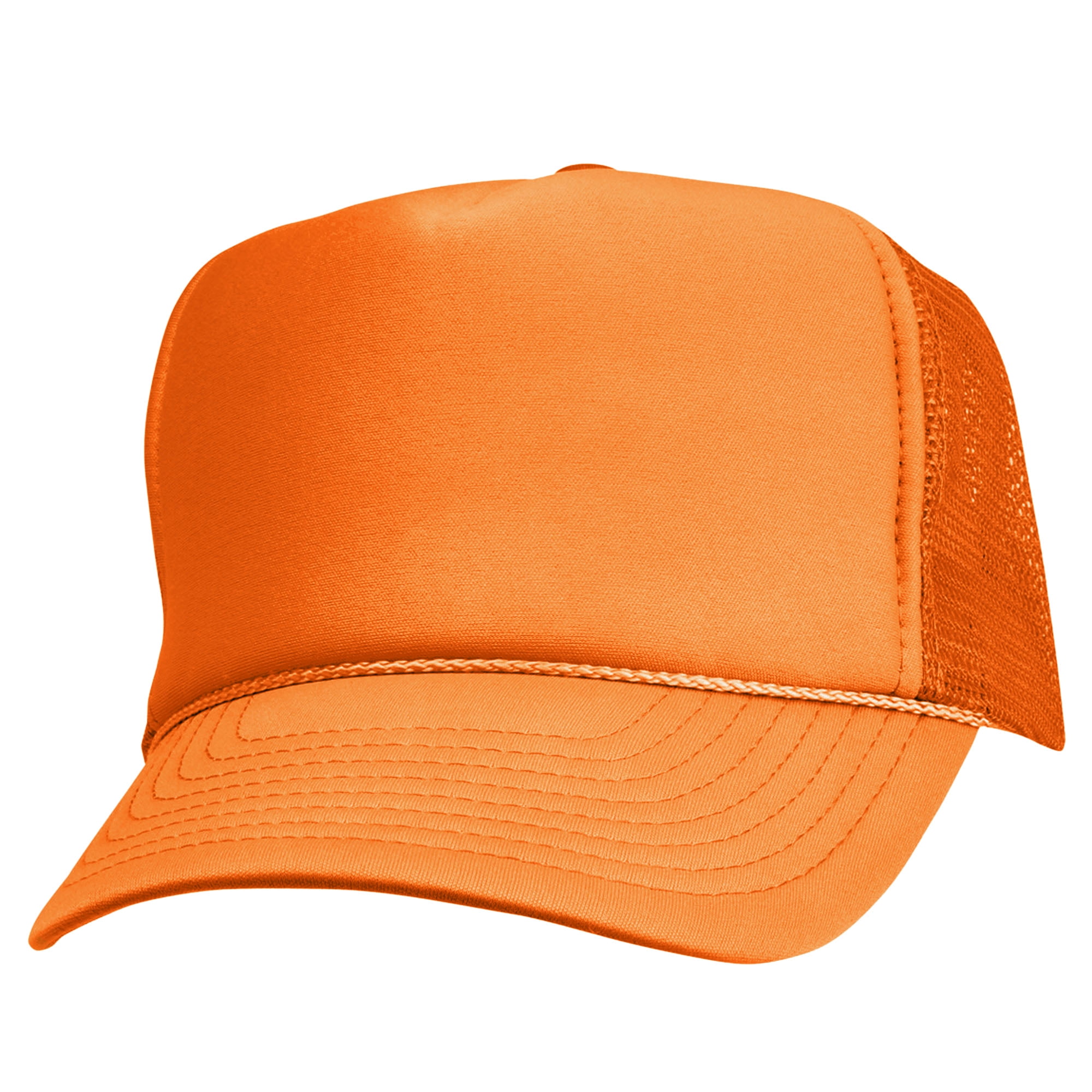 DALIX Neon Trucker Caps Adjustable Snapback Hat-Neon Orange - Walmart.com