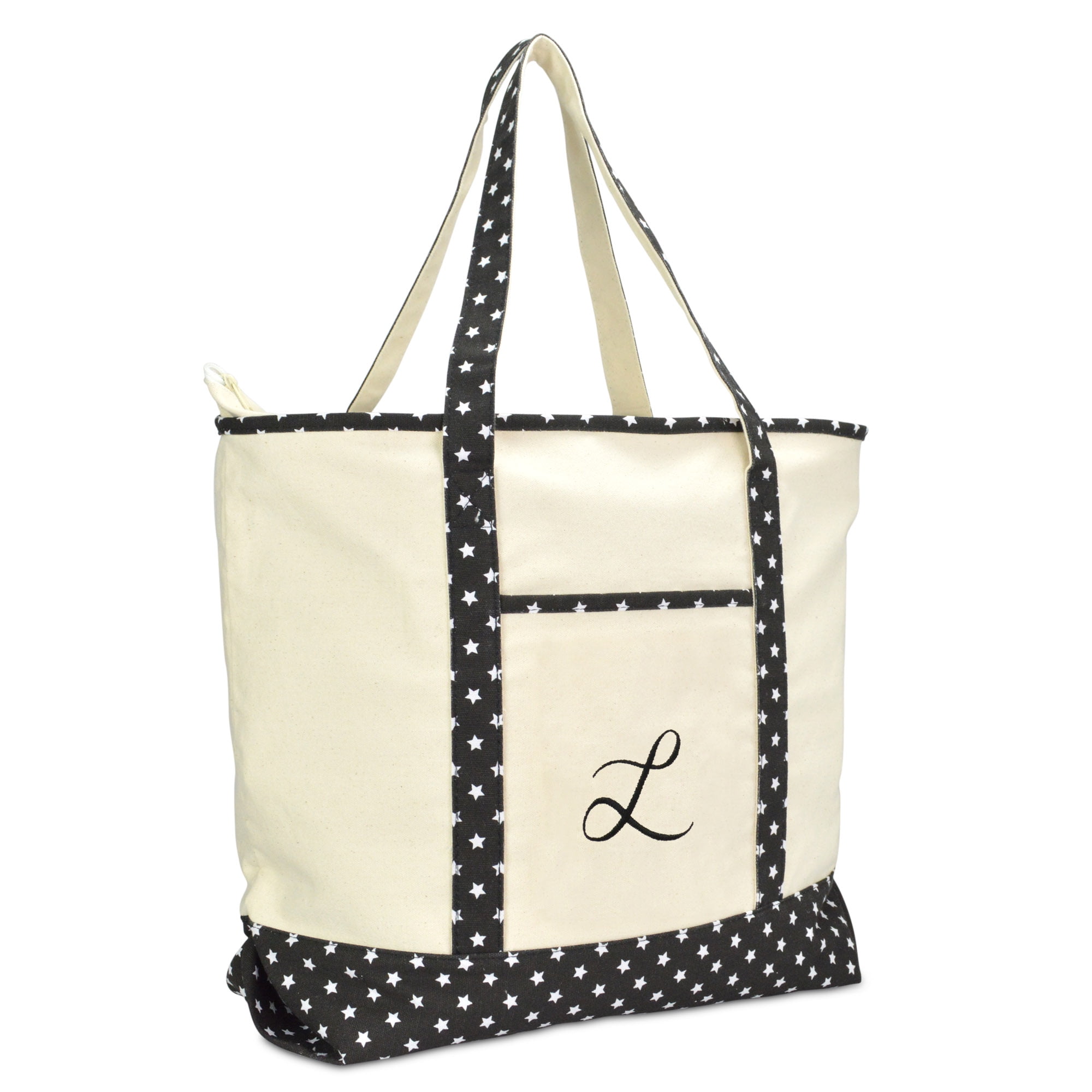 DALIX Personalized Shopping Tote Bag Monogram Black Star Ballent ...