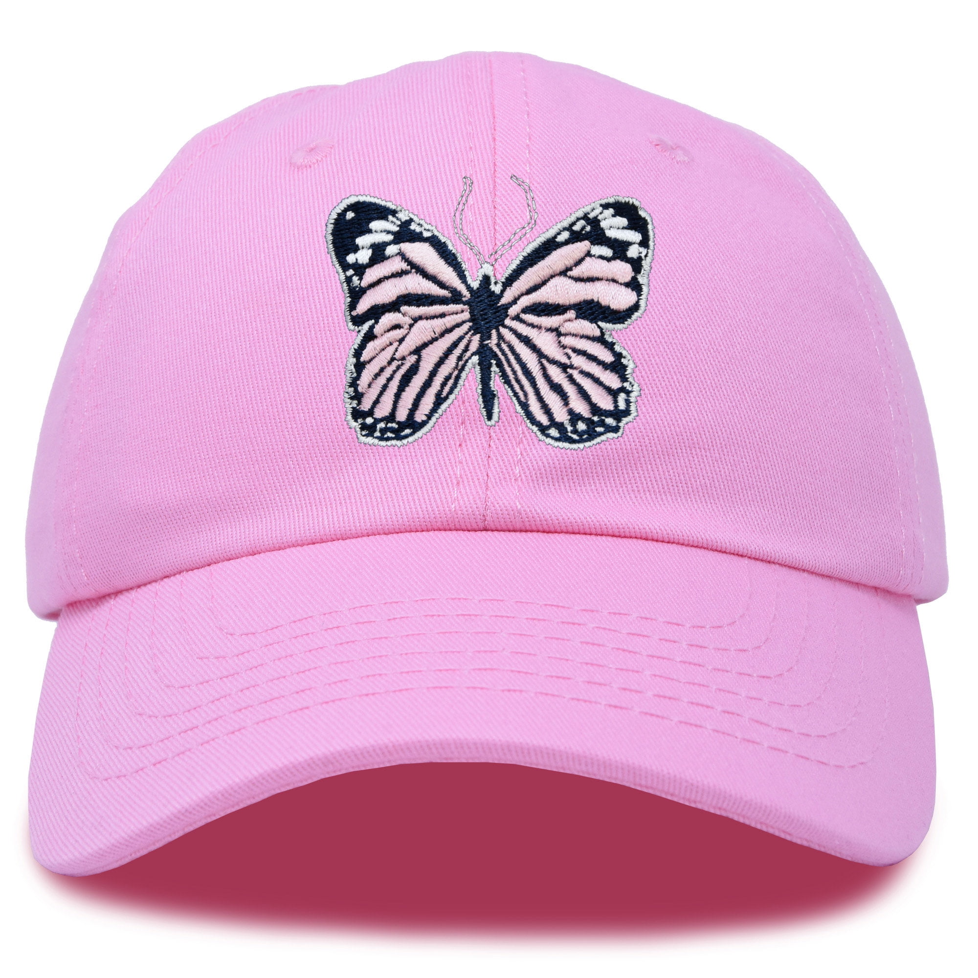 DALIX Pink Butterfly Hat Cute Womens Gift Embroidered Girls Cap in ...