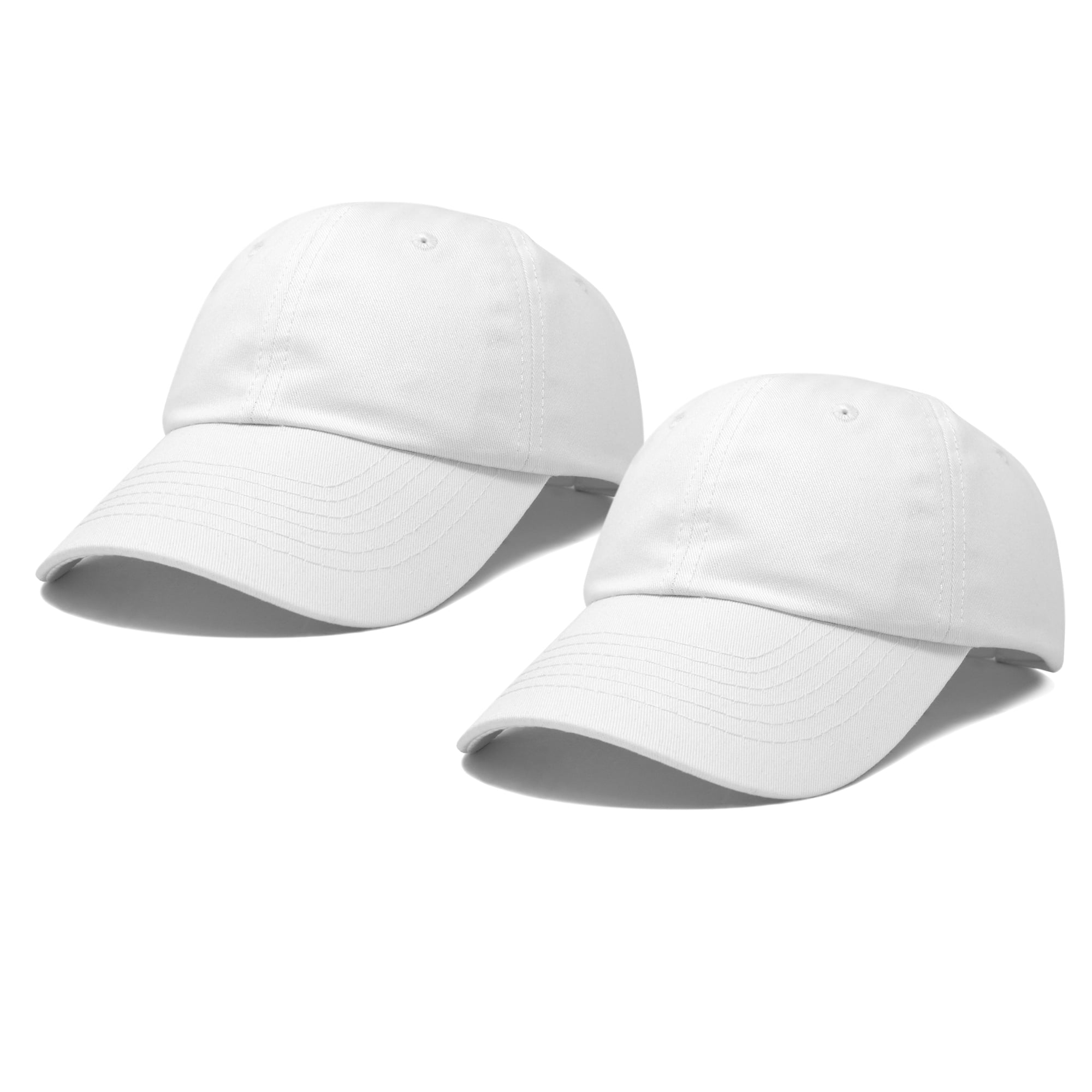 DALIX Plain Dad Hats 2 Pack Deal in White - Walmart.com