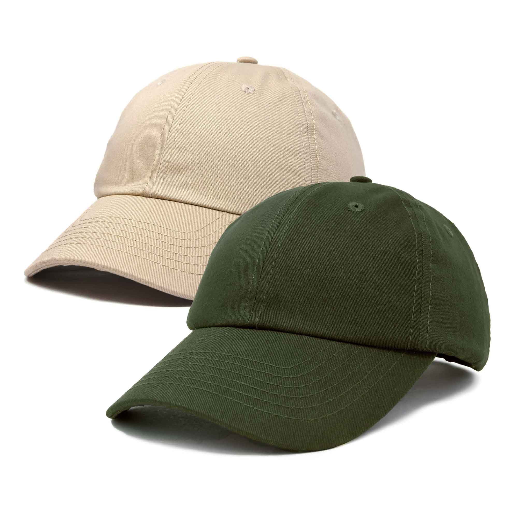 DALIX Plain Dad Hats 2 Pack in Khaki/Olive - Walmart.com