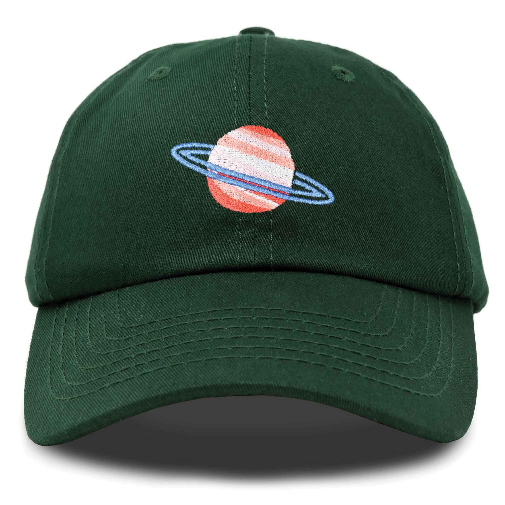 DALIX Planet Saturn Ball Cap Embroidered Hat in Dark Green - Walmart.com