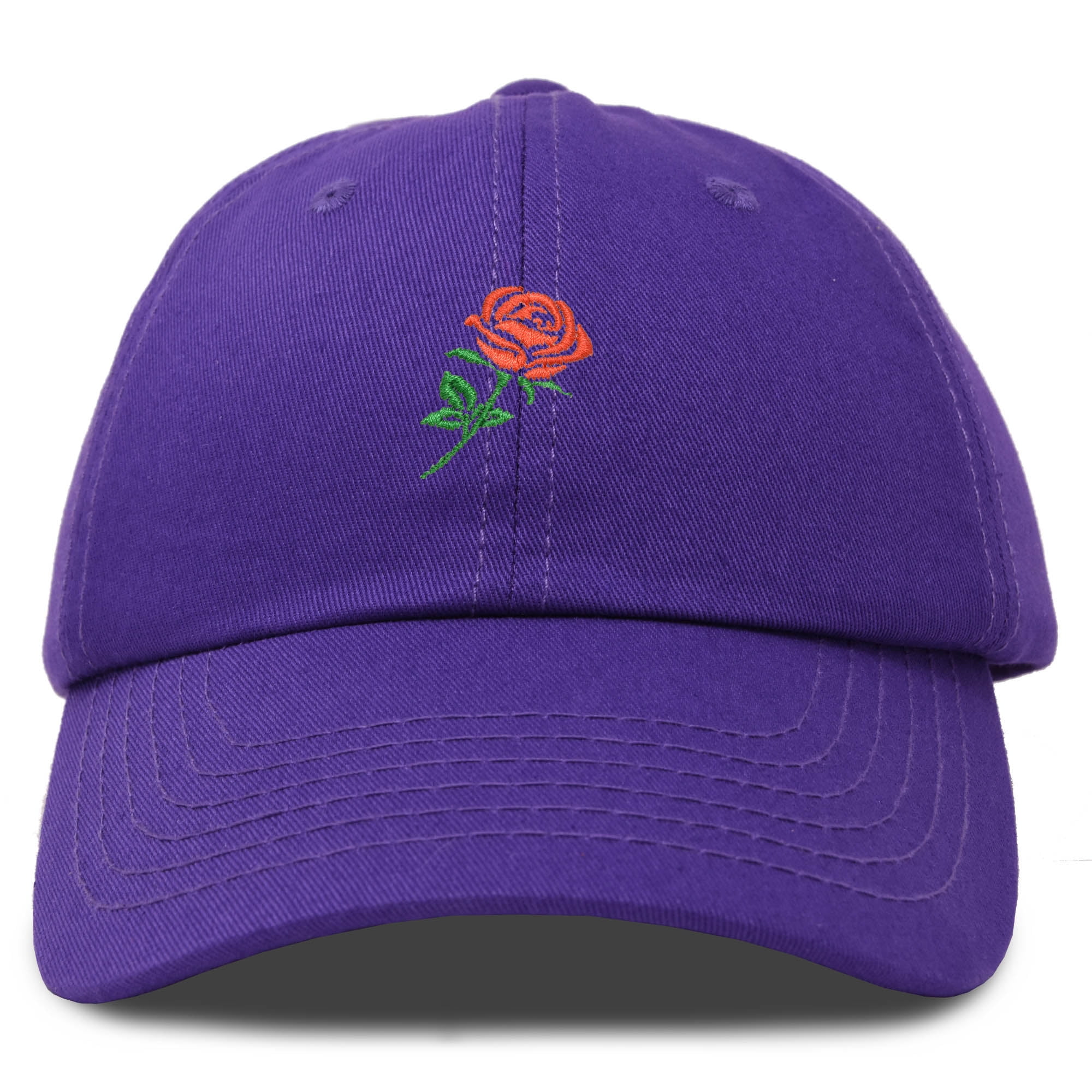 DALIX Red Rose Hat Premium Embroidered Baseball Cap Womens in Purple ...