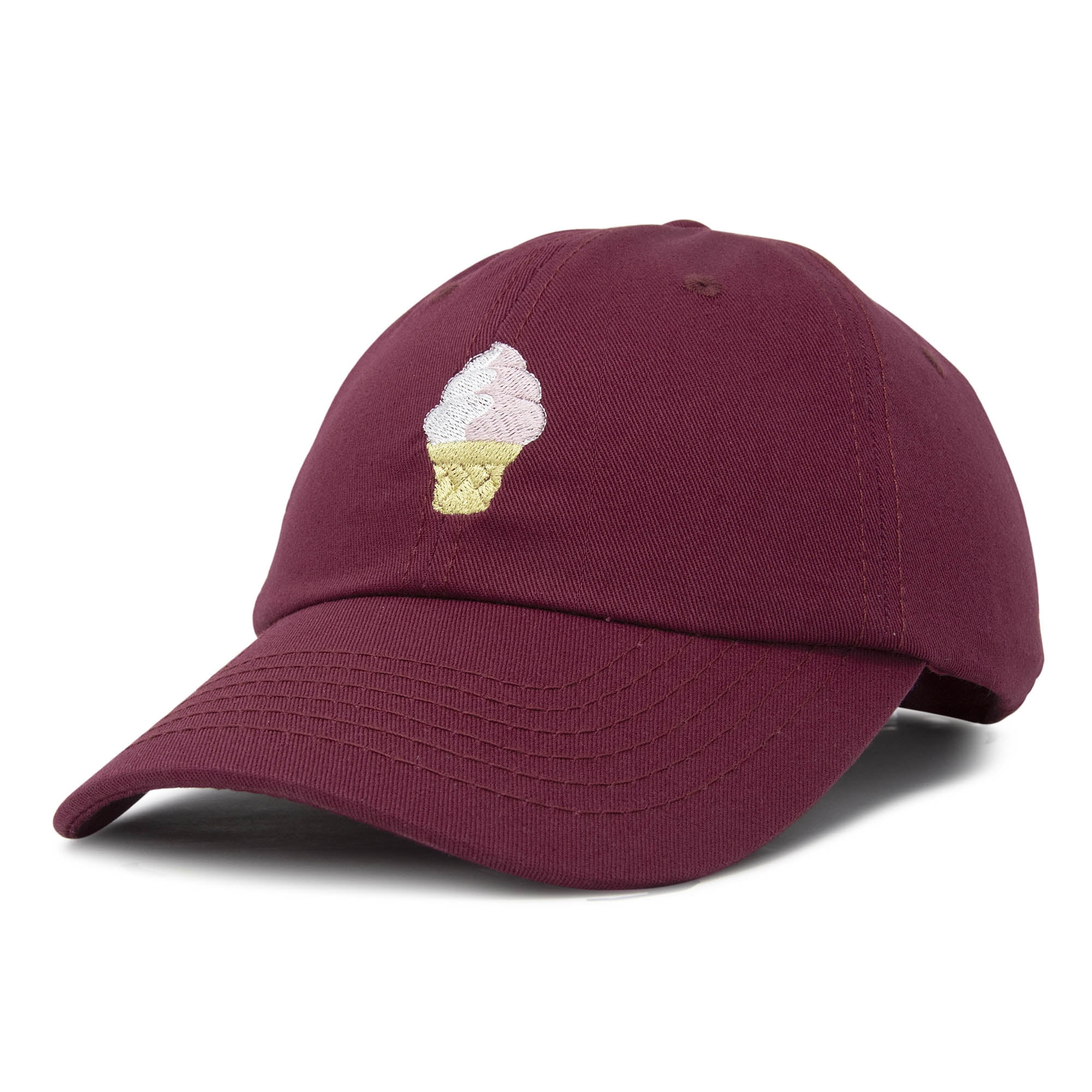 DALIX Soft Serve Ice Cream Hat Cotton Baseball Cap in Maroon - Walmart.com