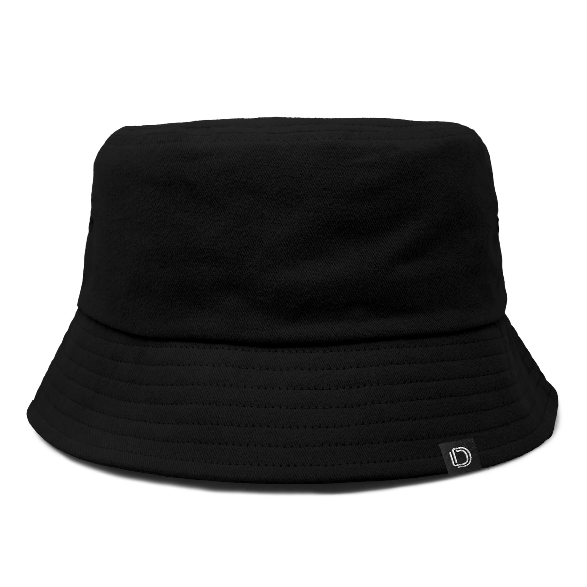 DALIX Solid 100% Cotton Unisex Outdoor Summer Bucket Hat in Black X ...