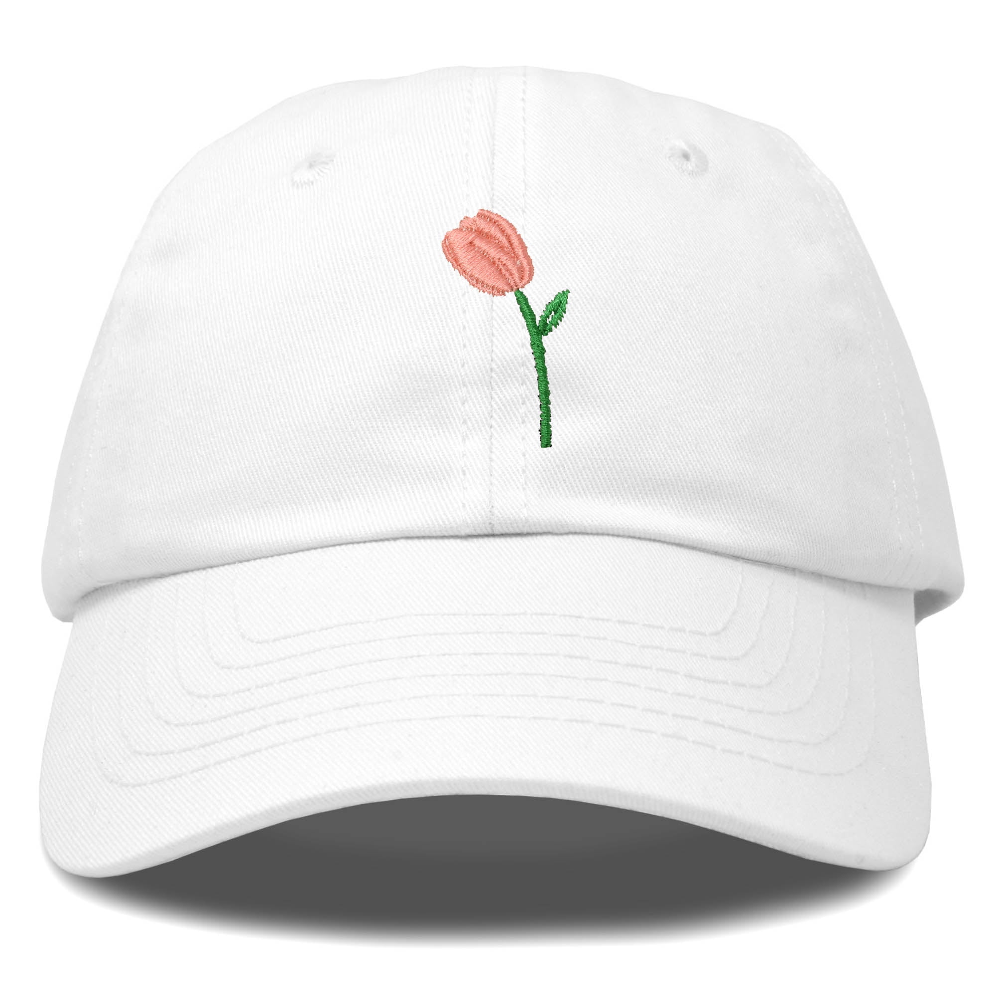 DALIX Tulip Hat Womens Floral Collection Baseball Cap in White ...