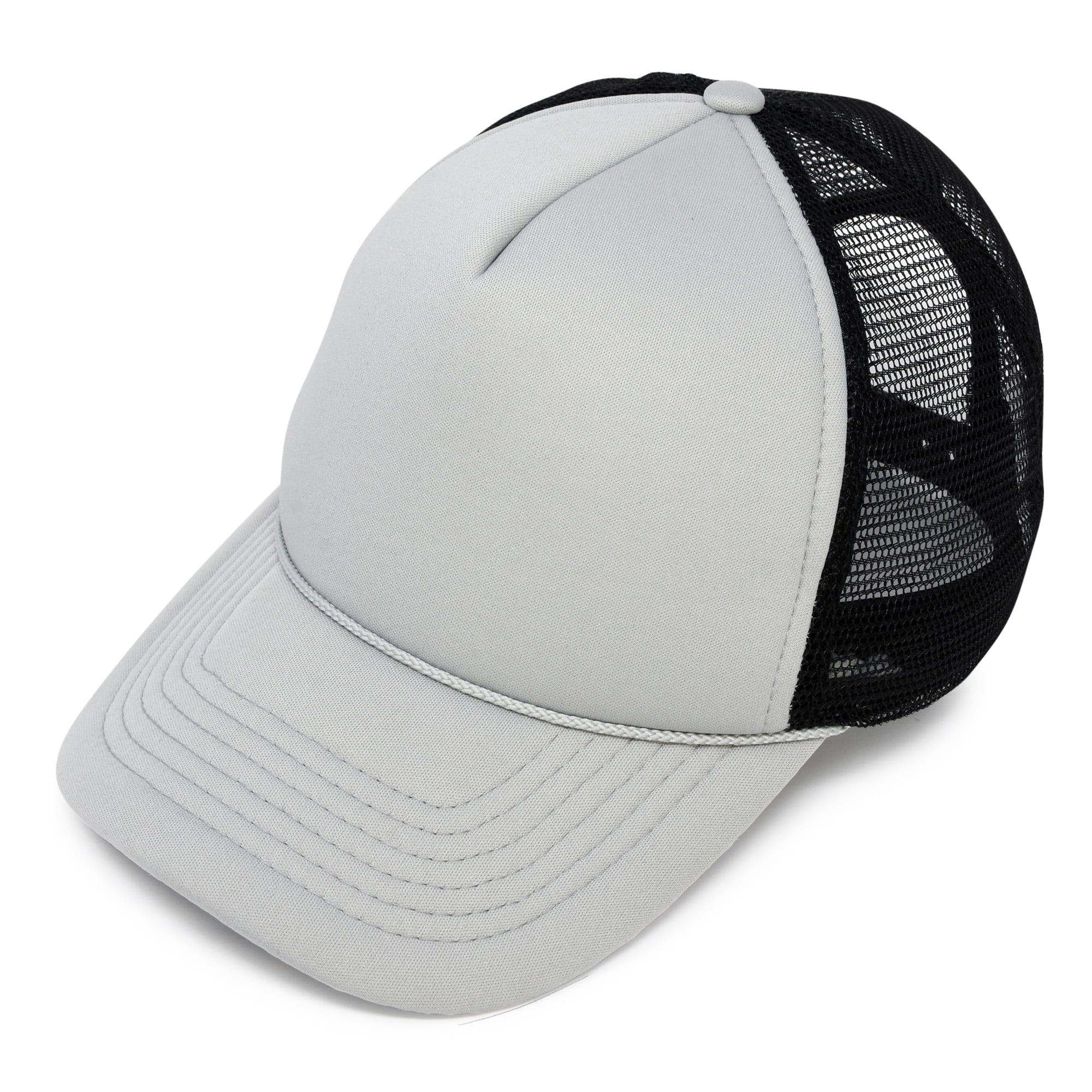 DALIX Two Tone Summer Mesh Cap in Gray and Black Trucker Hat - Walmart.com