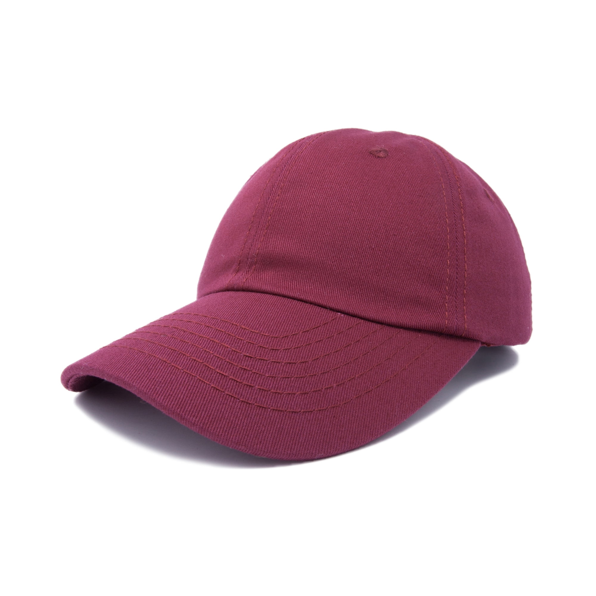 DALIX Unisex Unstructured Cotton Cap Adjustable Plain Hat in Maroon ...
