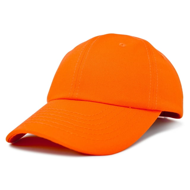 DALIX Unisex Unstructured Cotton Cap Adjustable Plain Hat in Orange ...