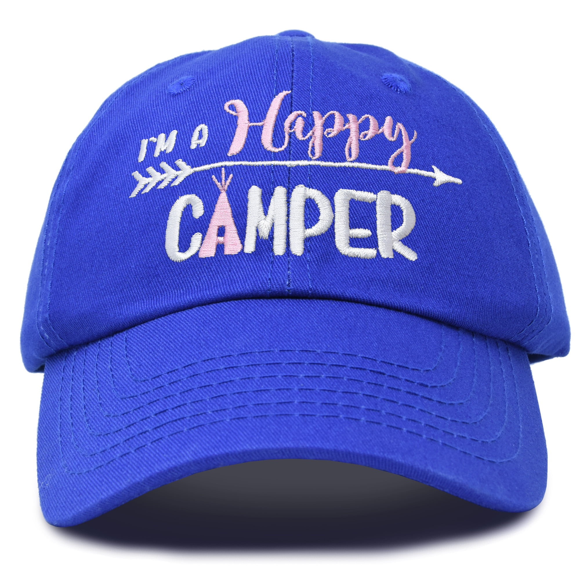 DALIX Womens Happy Camper Hat Soft Cotton Camping Caps in Royal Blue - Pink - Walmart.com