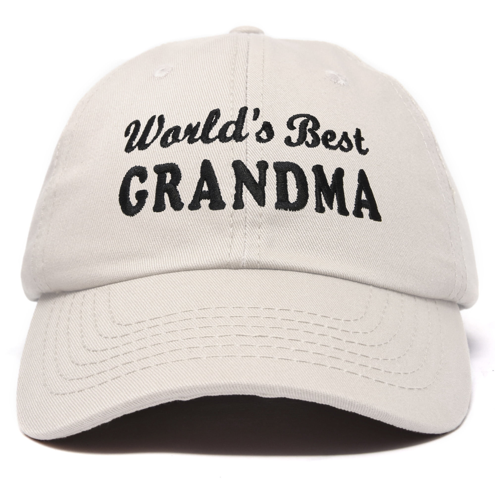 DALIX Worlds Best Grandma Hat Gift Embroidered Cotton Cap in Beige ...