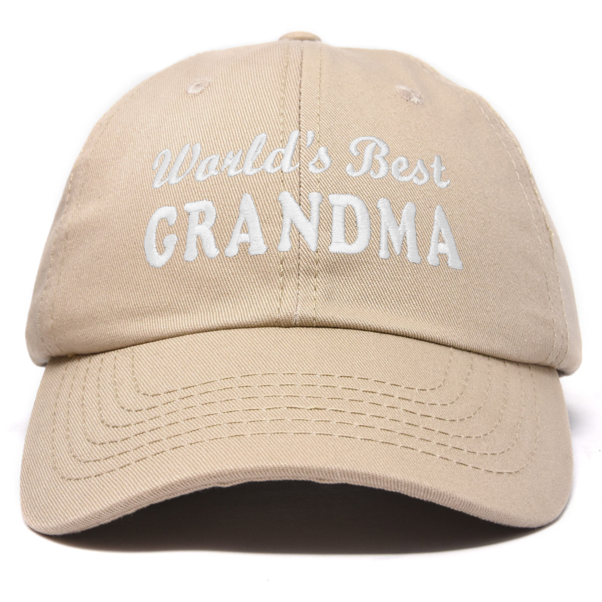 DALIX Worlds Best Grandma Hat Gift Embroidered Cotton Cap in Khaki ...