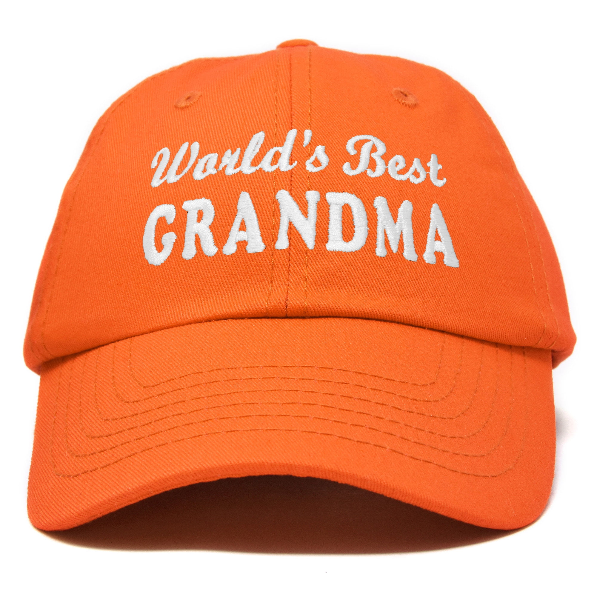 DALIX Worlds Best Grandma Hat Gift Embroidered Cotton Cap in Orange ...