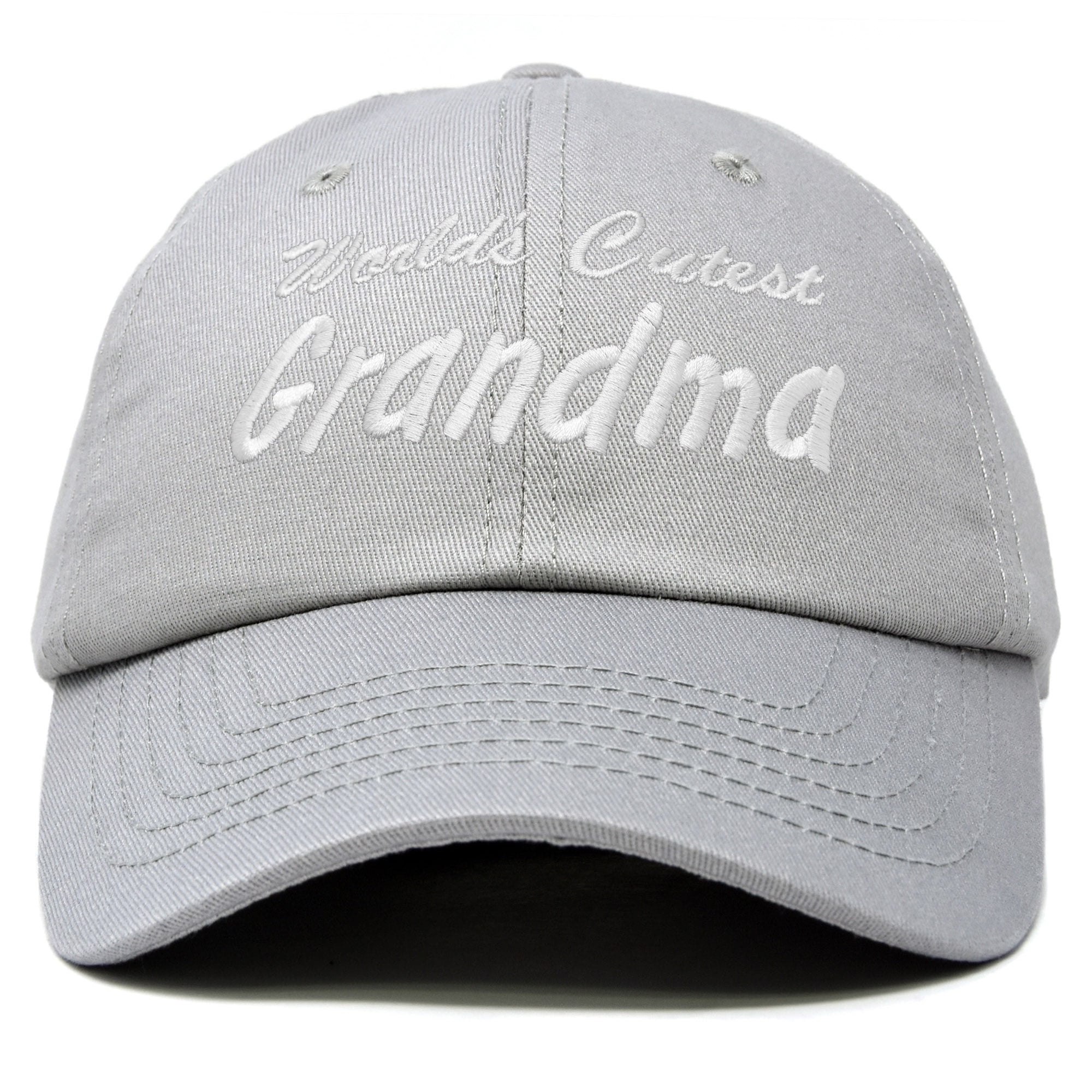 DALIX Worlds Cutest Grandma Hat Gift Embroidered Cotton Cap in Gray ...
