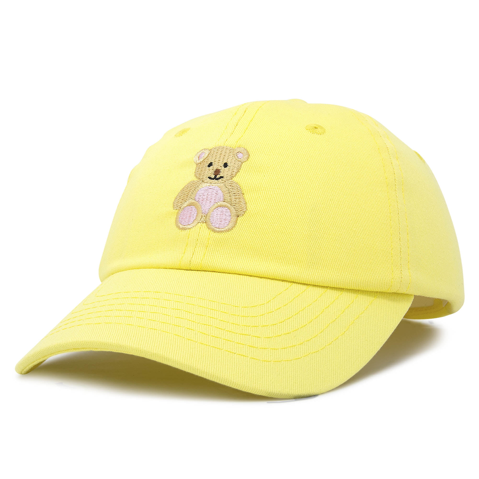 DALIX Youth Cute Teddy Bear Hat Cotton Baseball Cap in Minion Yellow ...