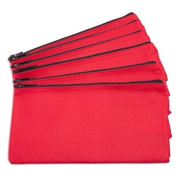DALIX Zipper Bank Deposit Bags - 6 PACK Red Money Pouches, Coin ...