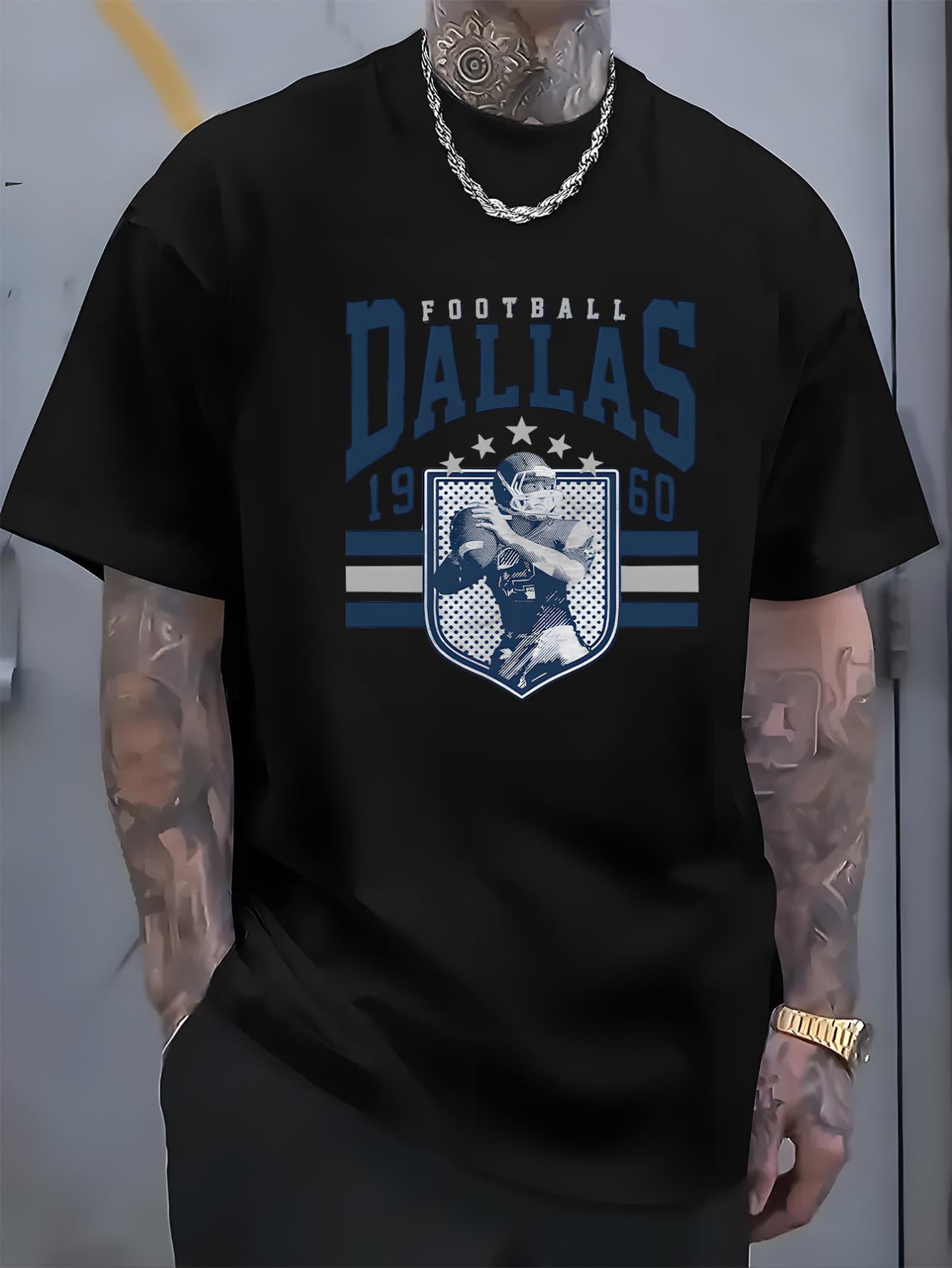 DALLAS letters, patterns, printed men's T-shirts, men's novel pattern ...