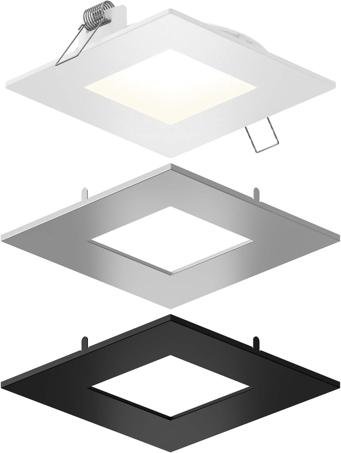 DALS 4 Inch Square Panel Light With Interchangeable Trims | CCT Color ...